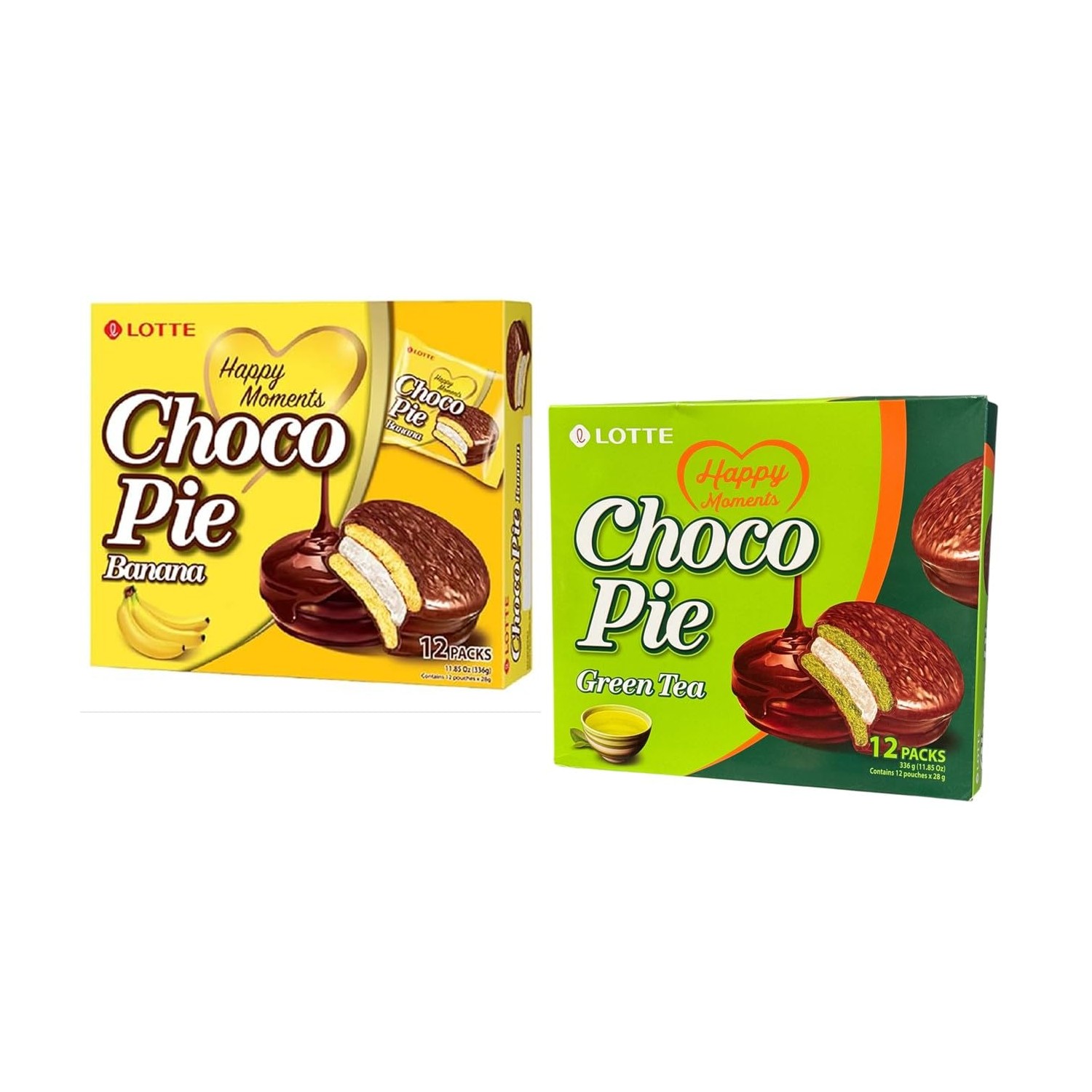 Combo - Banana Choco Pie and Green Tea Choco Pie - Banh Choco Pie Huong ...