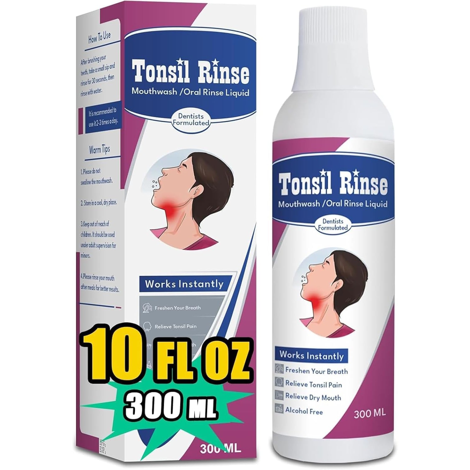 Tonsil Stone Remover with Oral Rinse Liquid to Soothe Tonsils, and ...