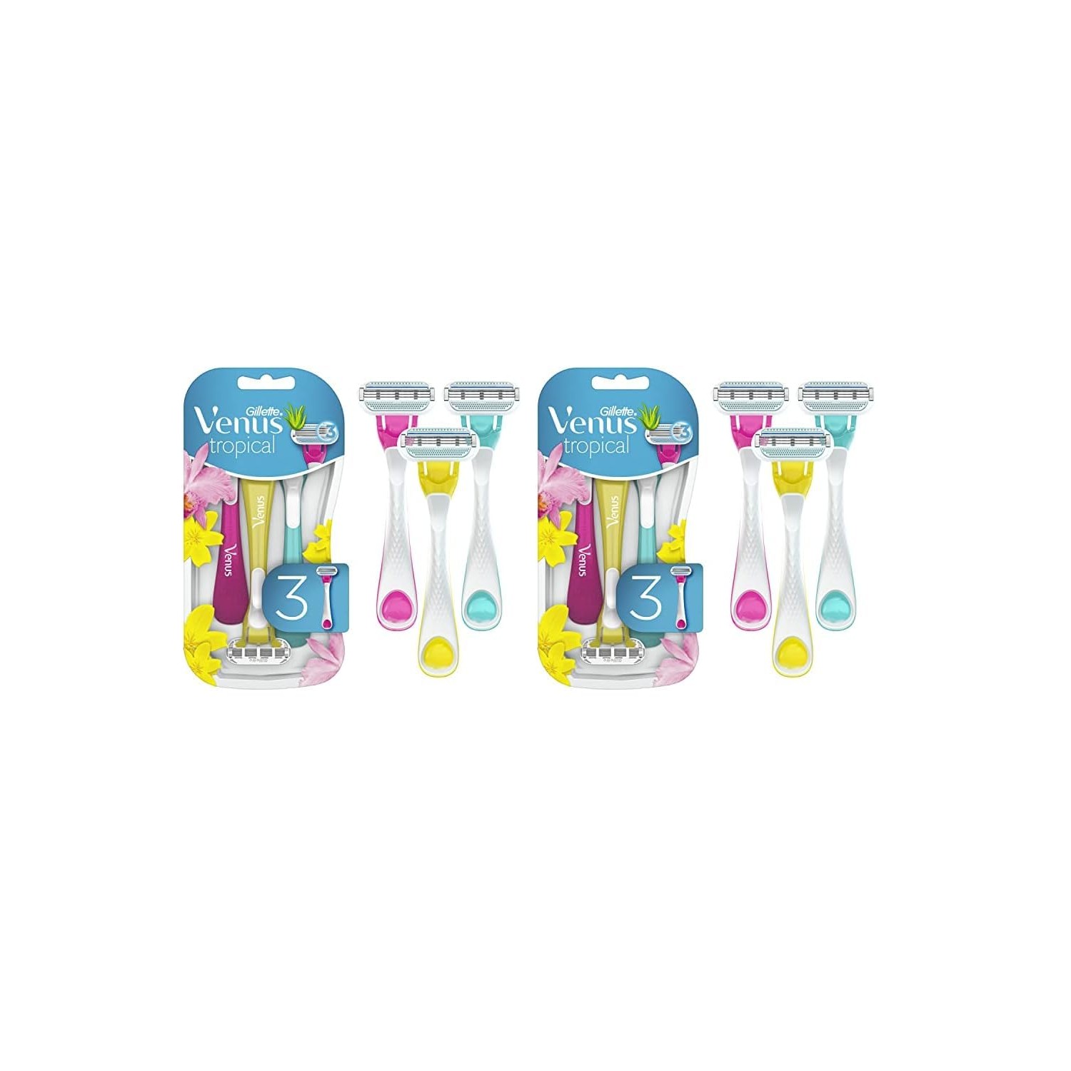 Gillette Venus Gillette Venus Tropical Disposable Razors for Women, 3+1 ...