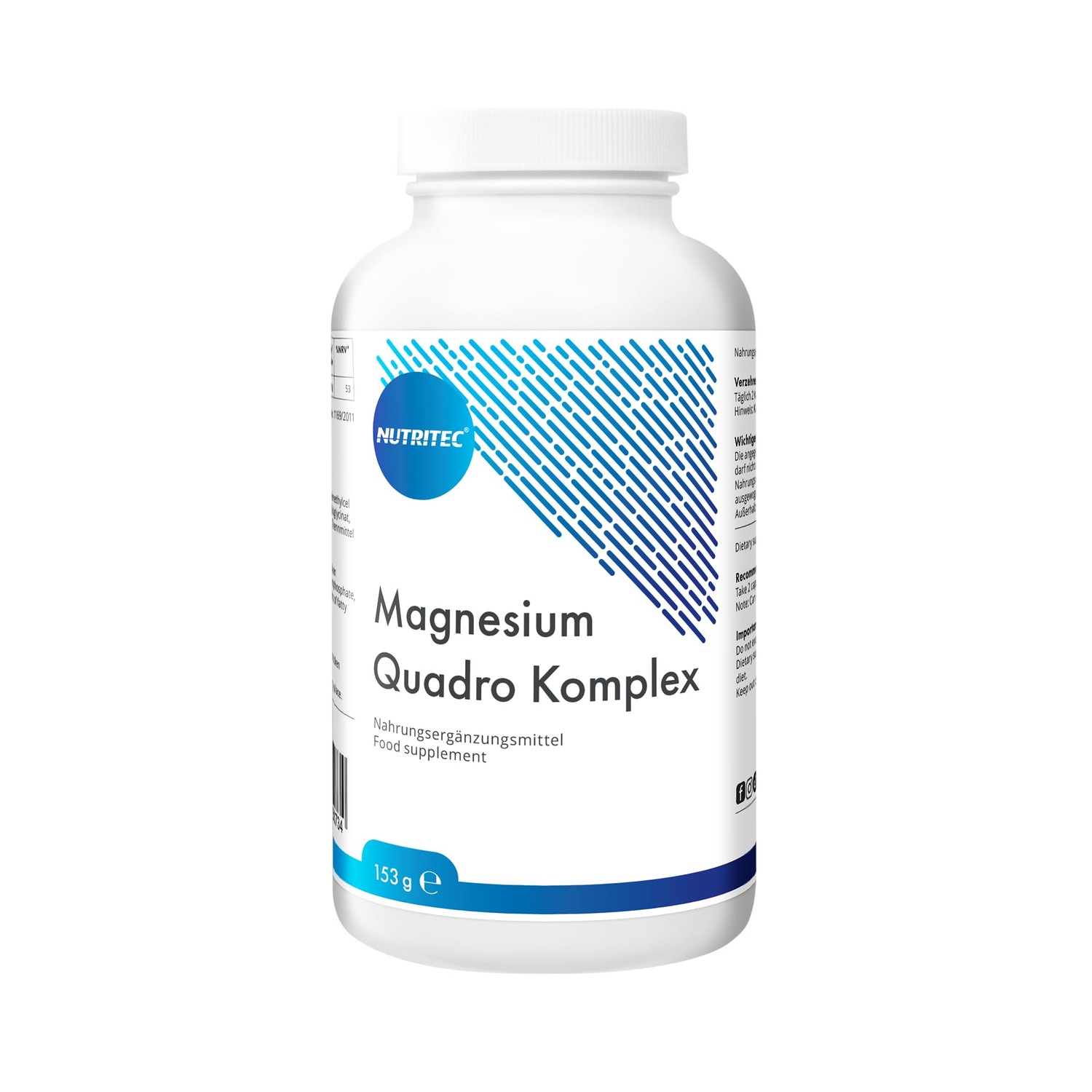 Nutritec Magnesium Quadro Complex, 180 Capsules, Magnesium High Dose ...