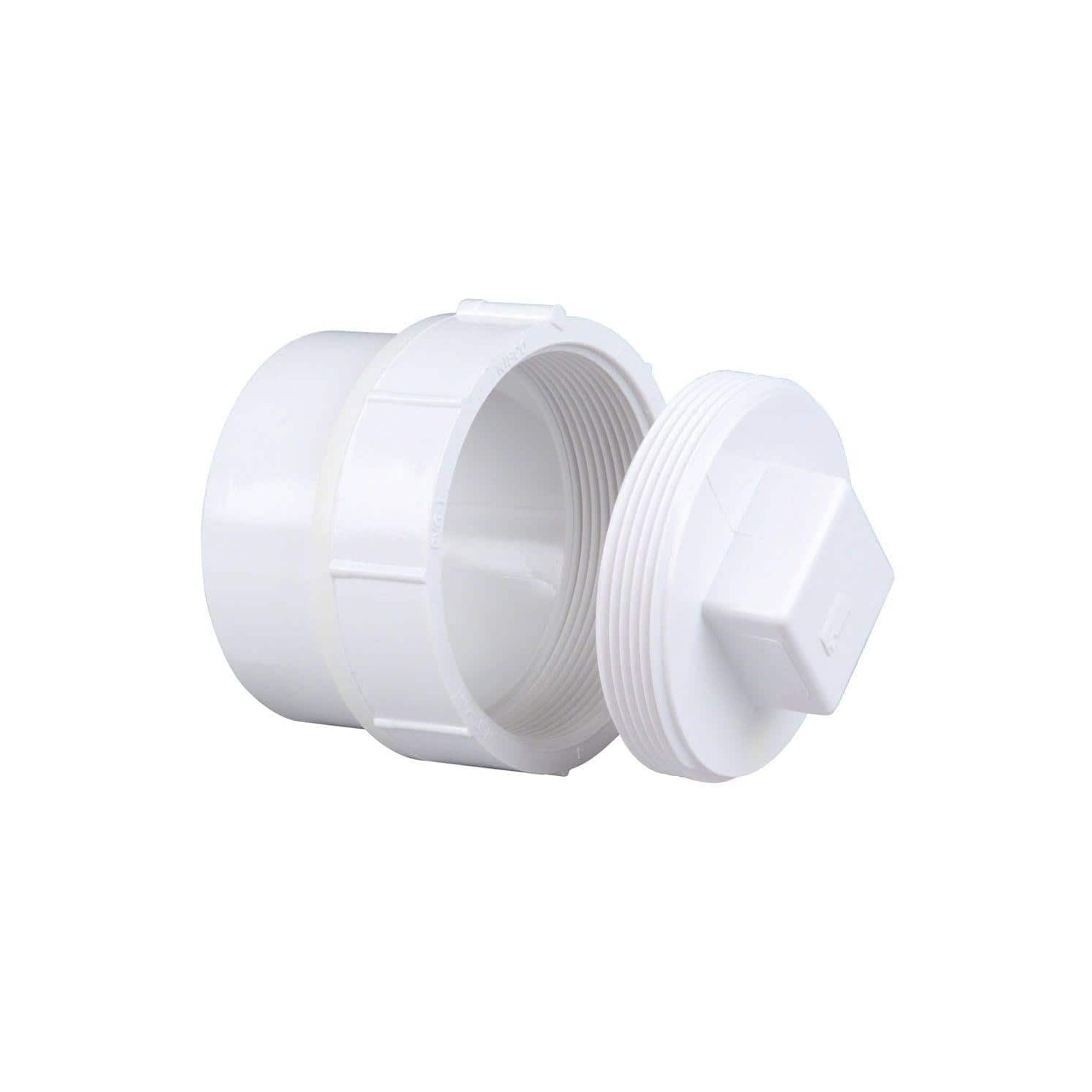 PlumberStop - 4" DWV PVC Fitting Cleanout Adapter w/C.O. Plug (S × FPT ...