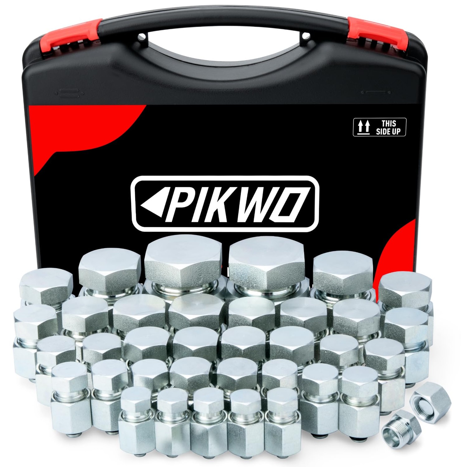 PIKWO 72 Pcs DIN Heavy Duty Cap & Plug Assortment Hydraulic Adapter ...