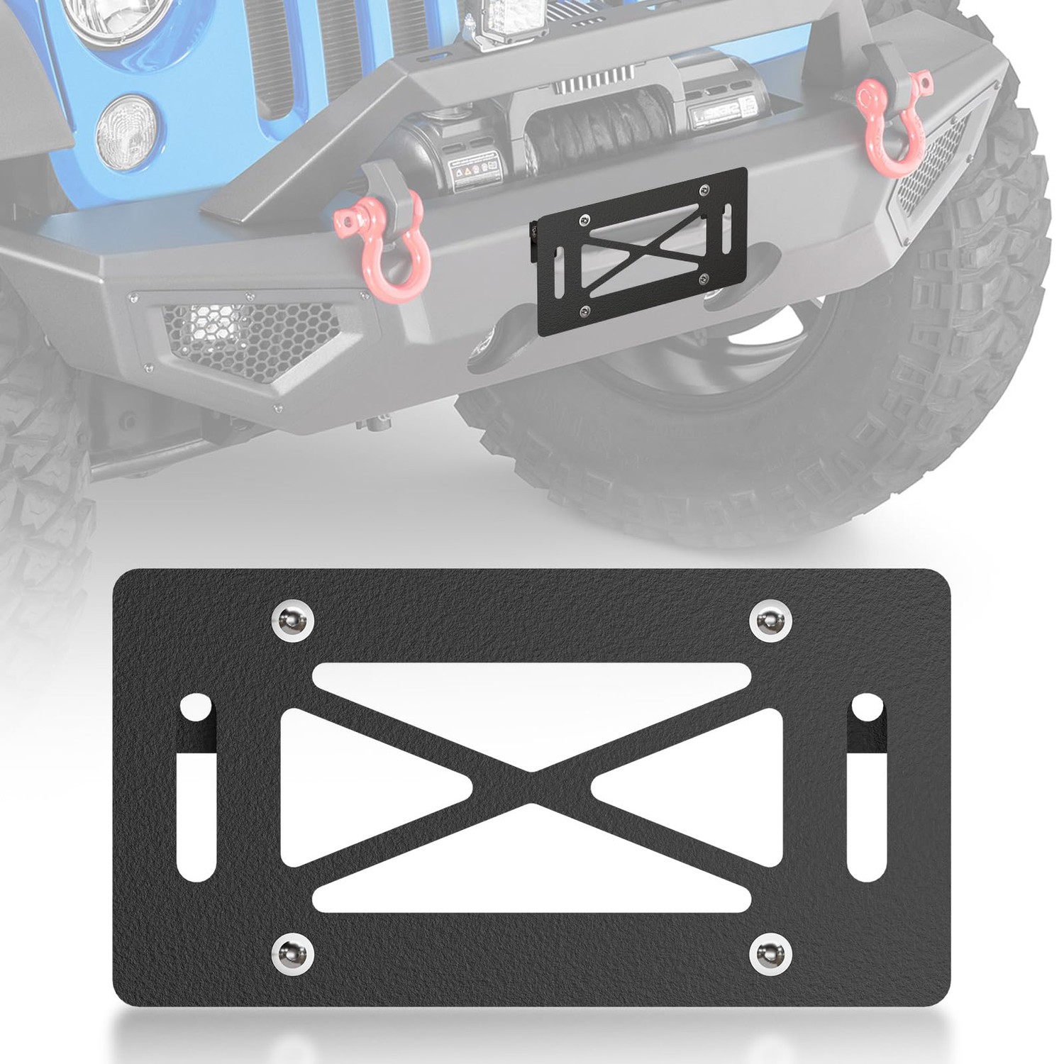 EYOUHZ Flip-Up Universal Winch License Plate Frame Compatible with 10 ...