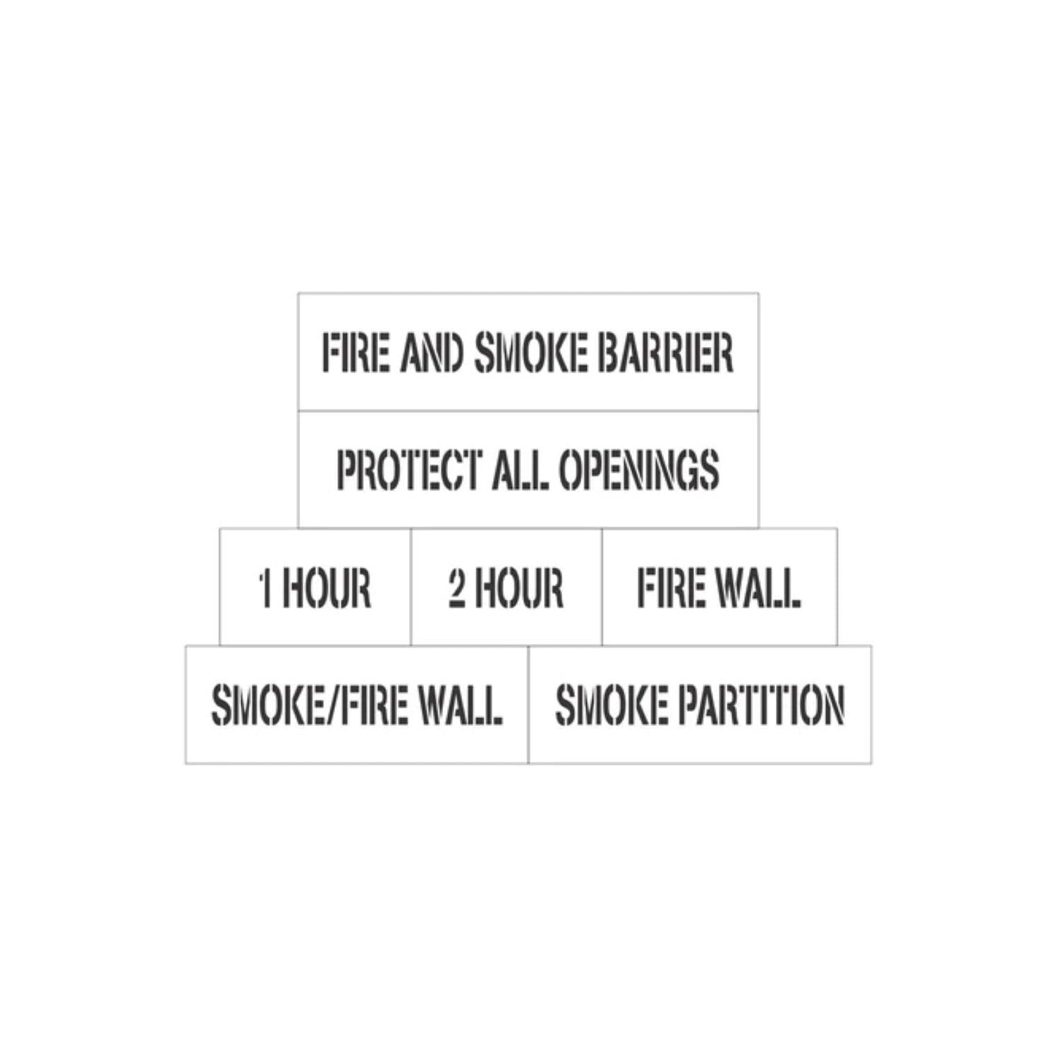 7 Stencil Set | Fire Wall Marking Stencils | Fire and Smoke Barrier | 1 ...