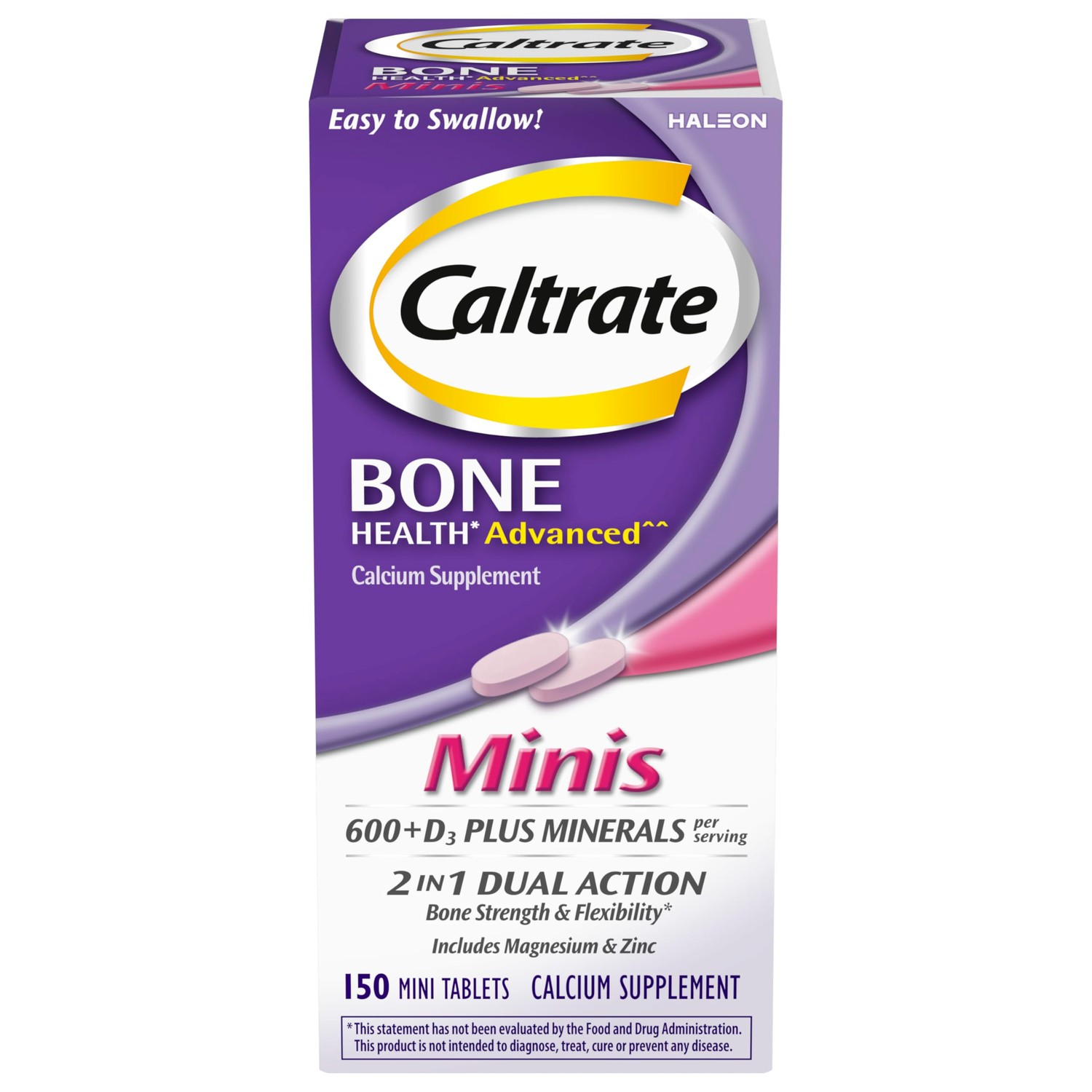 Caltrate Minis 600 Plus D3 Plus Minerals Calcium and Vitamin D ...