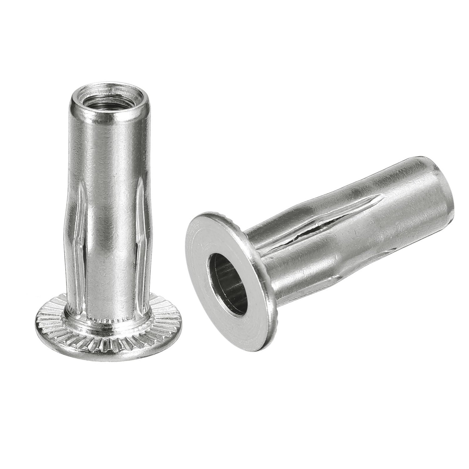 sourcing map M8 Multi-Grip Rivet Nuts, 10pcs Pre-Bulbed Shank Flat Head ...