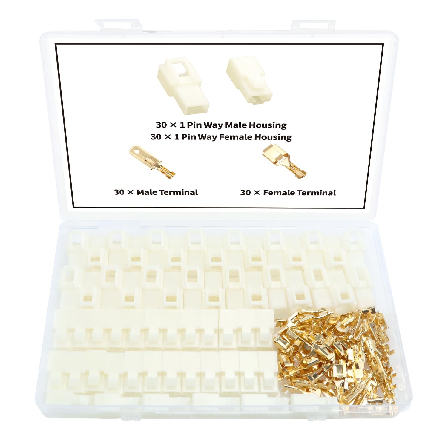 YIXISI 120 Pieces 1 Pin Automotive Electrical Cable Connector Kit, 6.3 ...