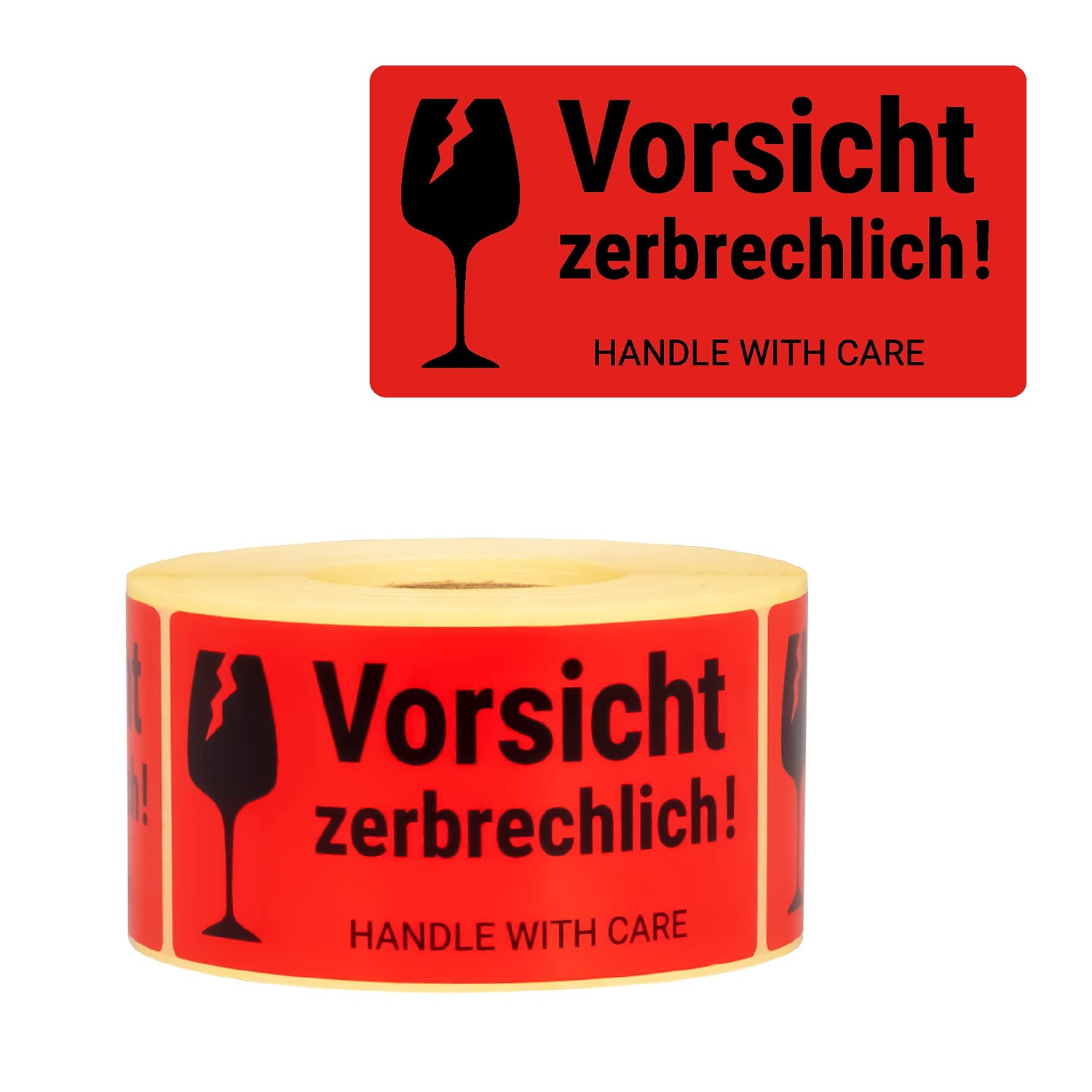 MD Labels Warning Labels on Roll 100 x 50 mm - 500 - Caution Fragile ...