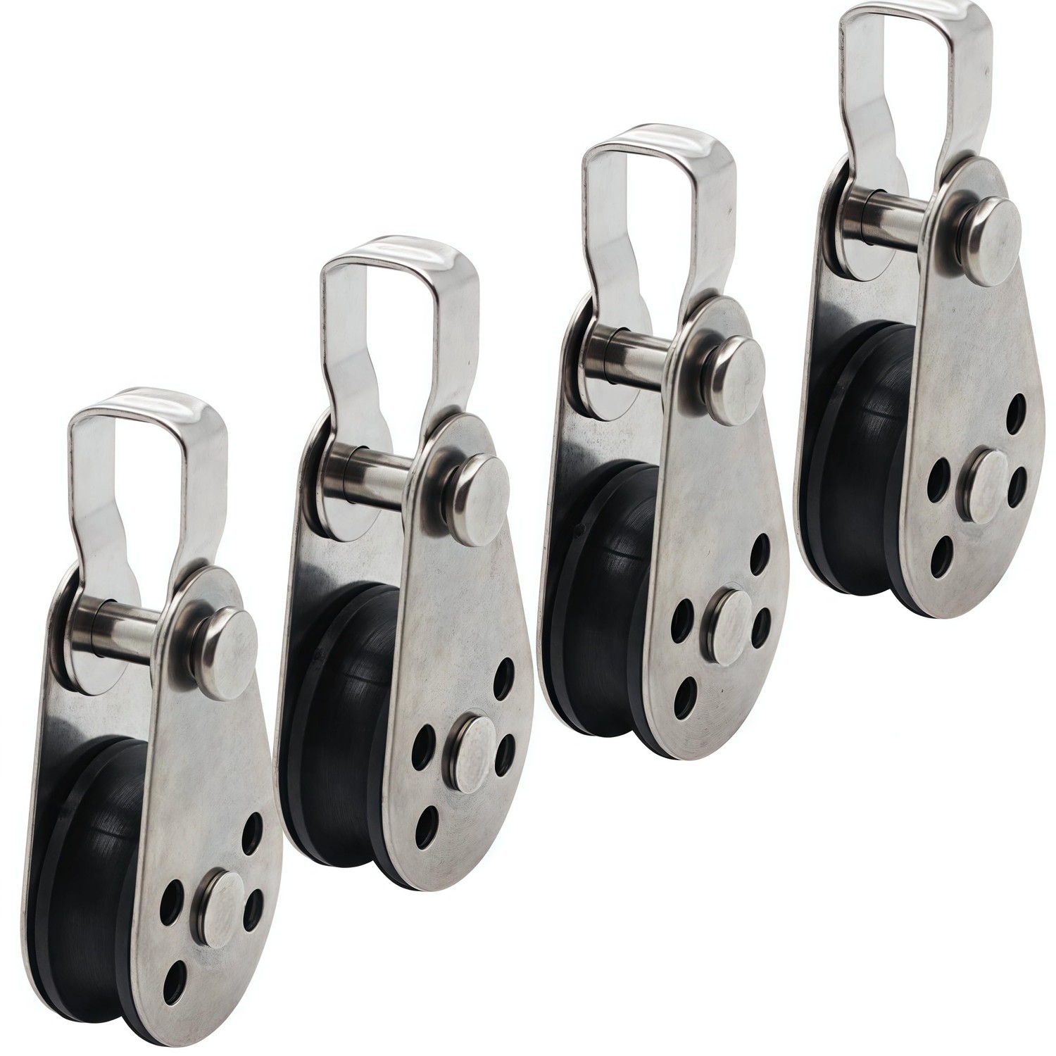 Stainless Steel Marine Pulley,4 Pcs Pulley Block Rope Rope Runner Kayak ...