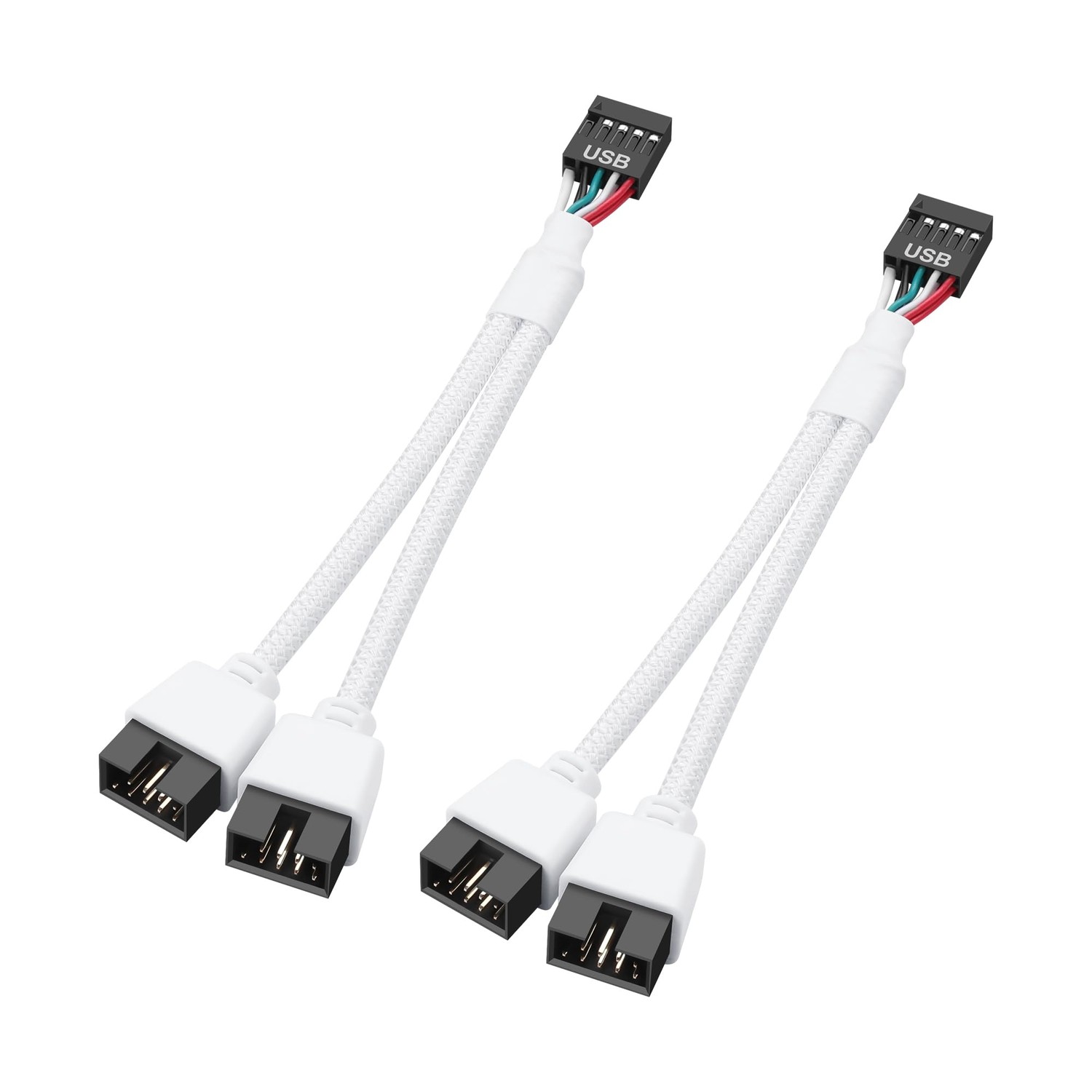 SinLoon 2 Pack Motherboard USB 2.0 9Pin Header Splitter 9 Pin USB 2.0 ...