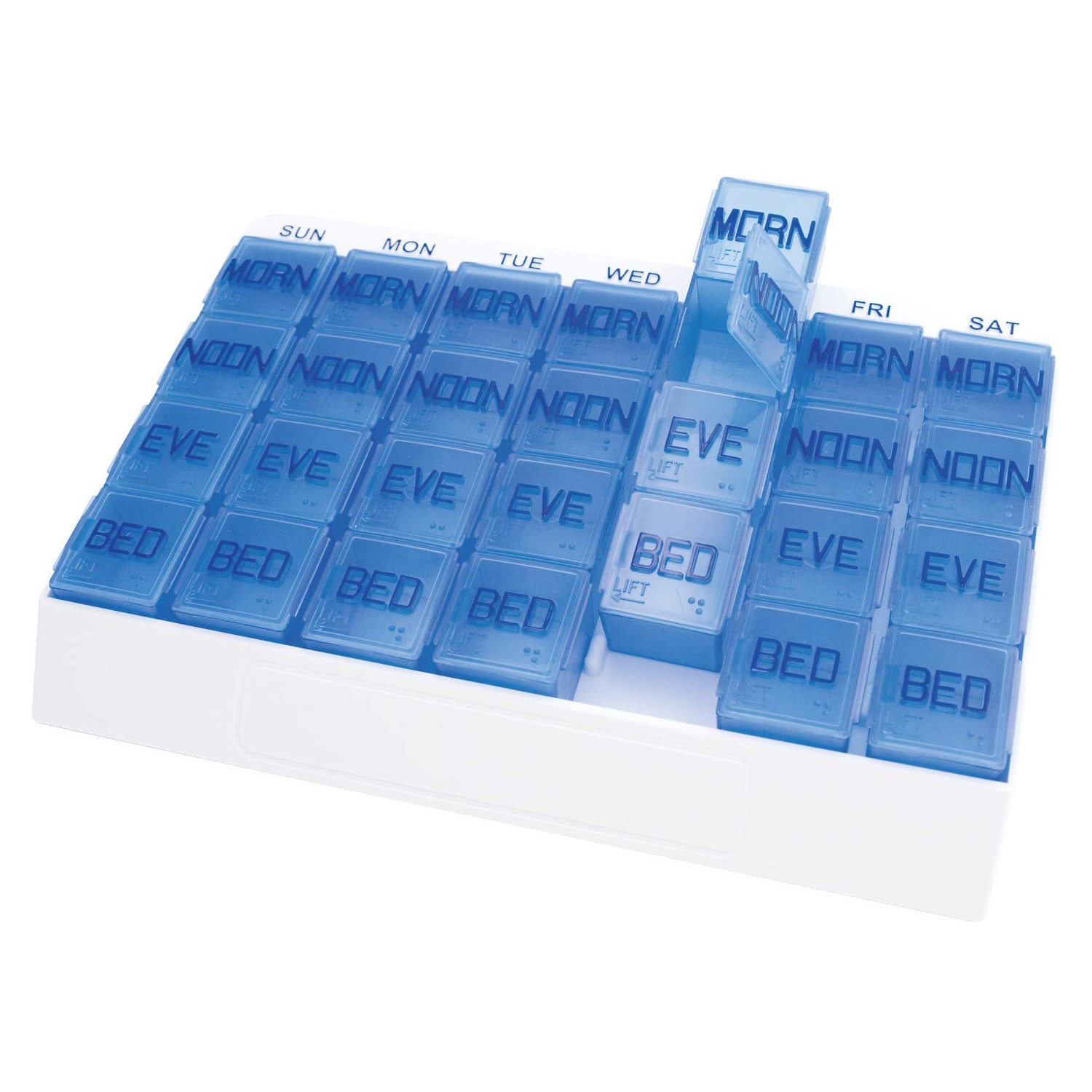 Apex 7 Day 4-Times-Per-Day Medi Tray Pill Organizer (Large) - ibspot.com