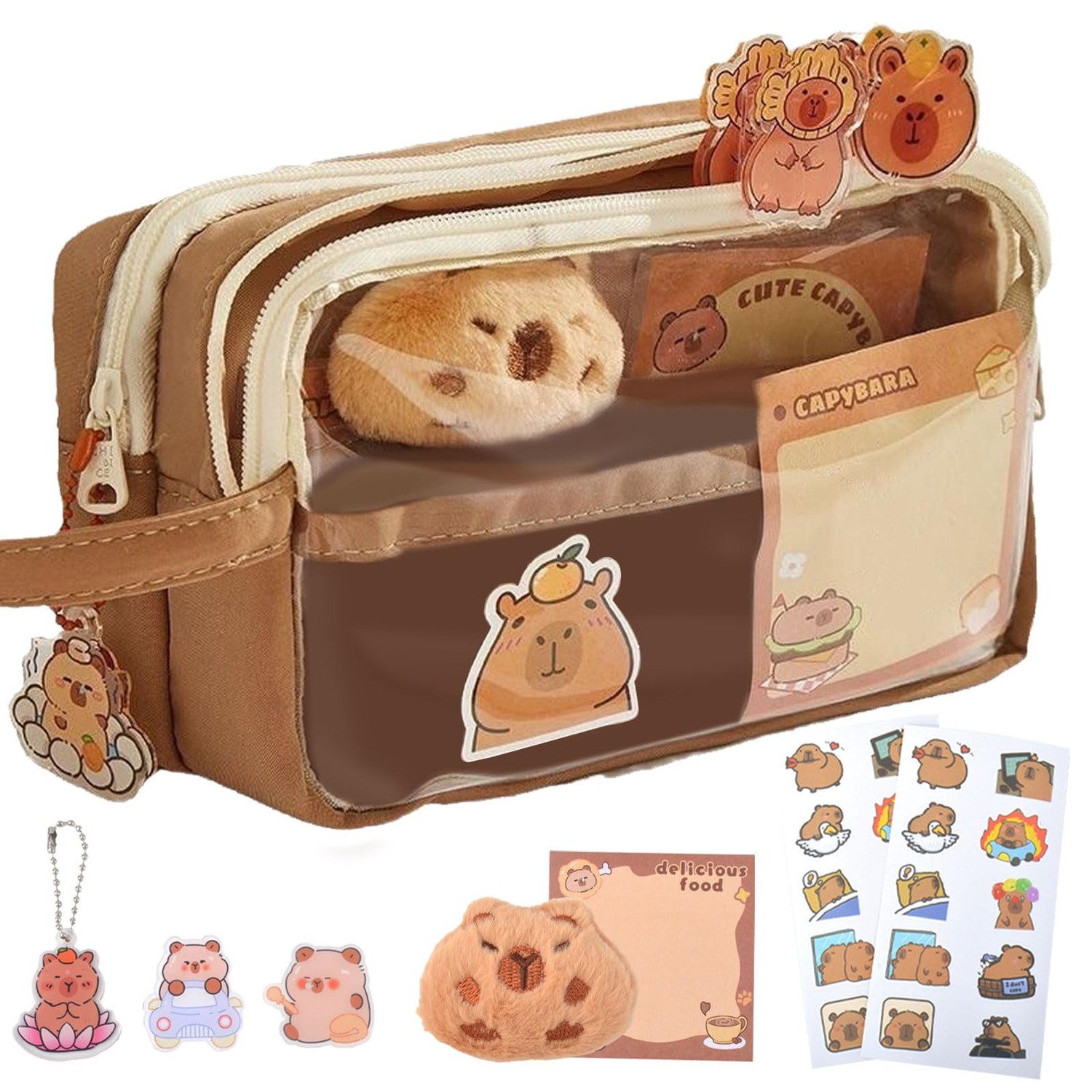 MUNSKT Capybara Pencil Case,Capybara Pencil Case with Large, Capacity ...