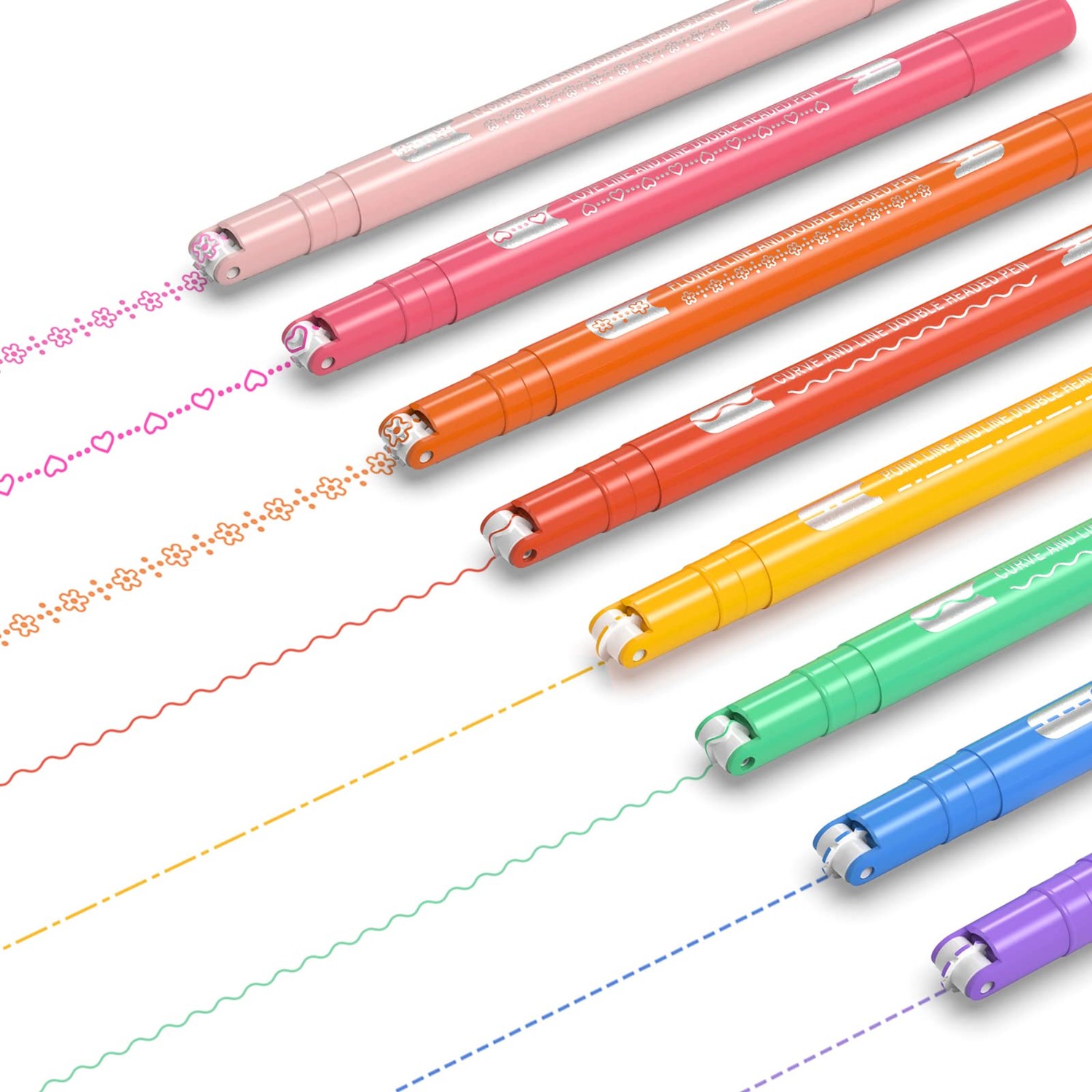 AECHY Colored Curve Pens for Note Taking, Dual Tip Markers with 5 ...