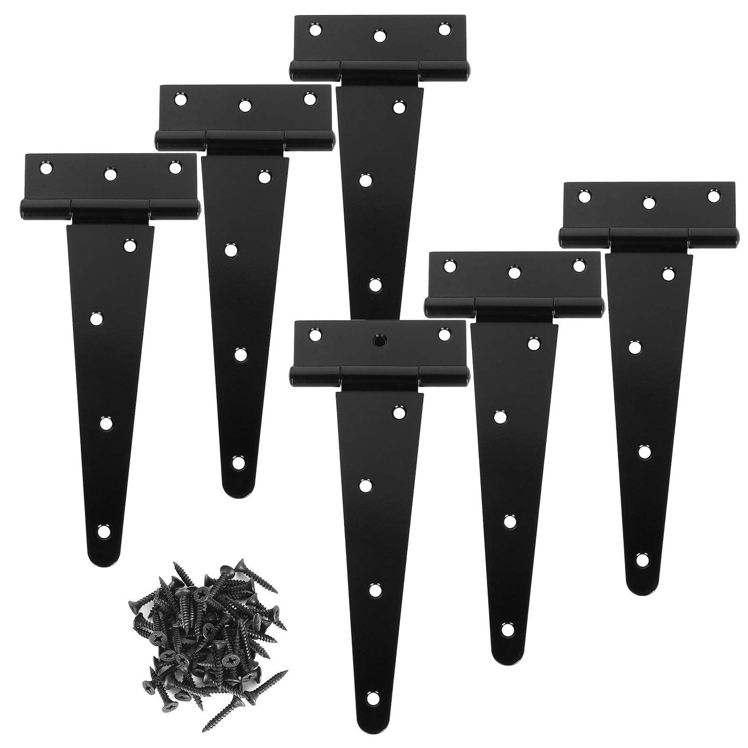AConnet 6PCS T Strap Hinges 8 Inch Heavy Duty Gate Hinges Barn Door ...