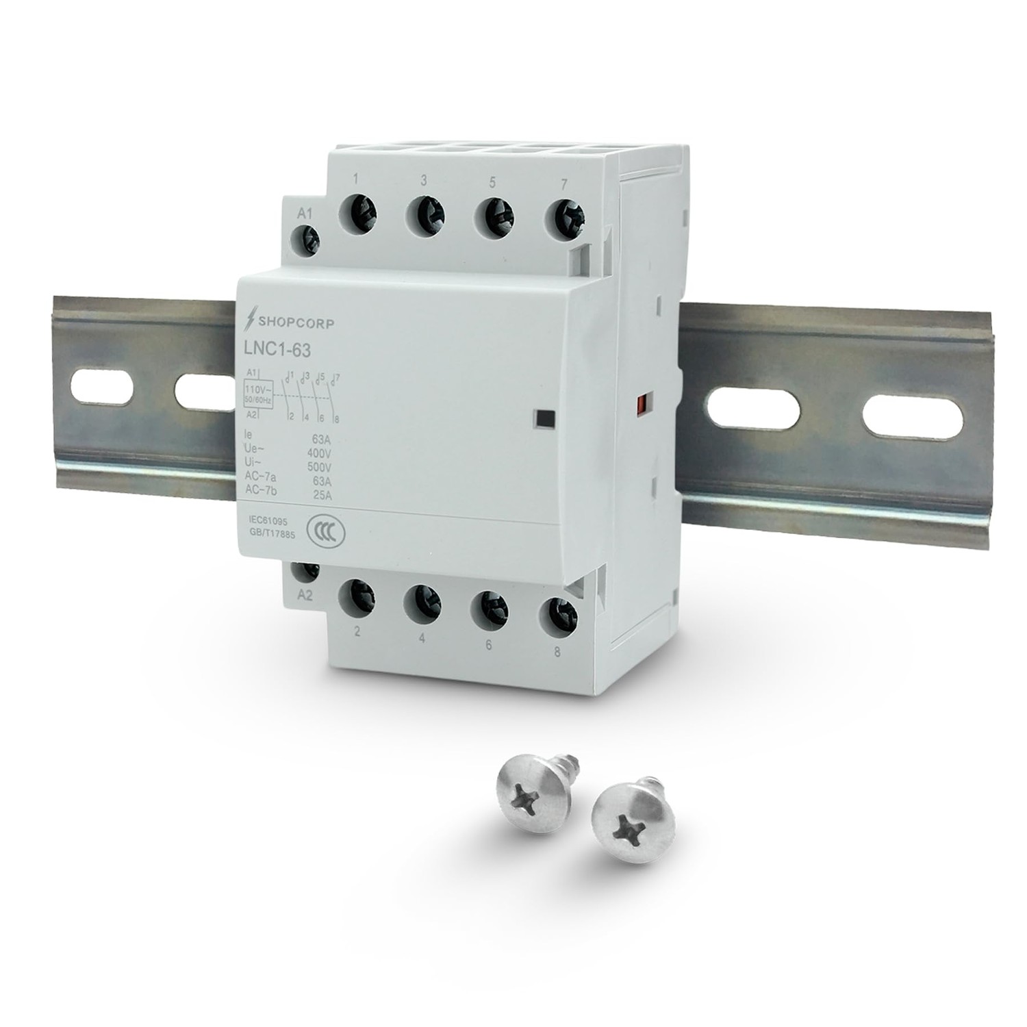 Shopcorp 4 Pole Contactor 120v Coil NO 50 amp IEC 400V AC Contactor ...