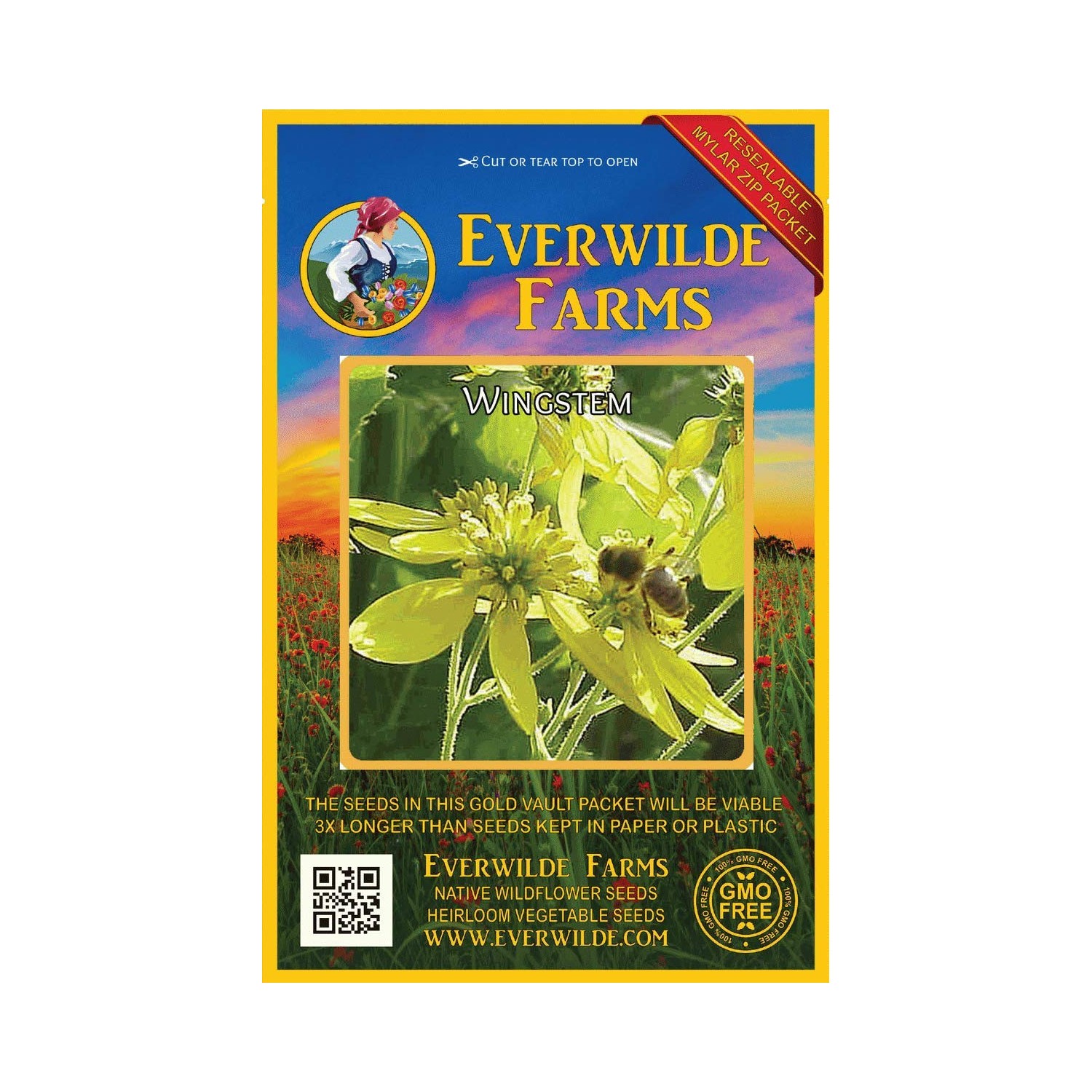 Everwilde Farms - 1 Oz Wingstem Native Wildflower Seeds - Gold Vault ...