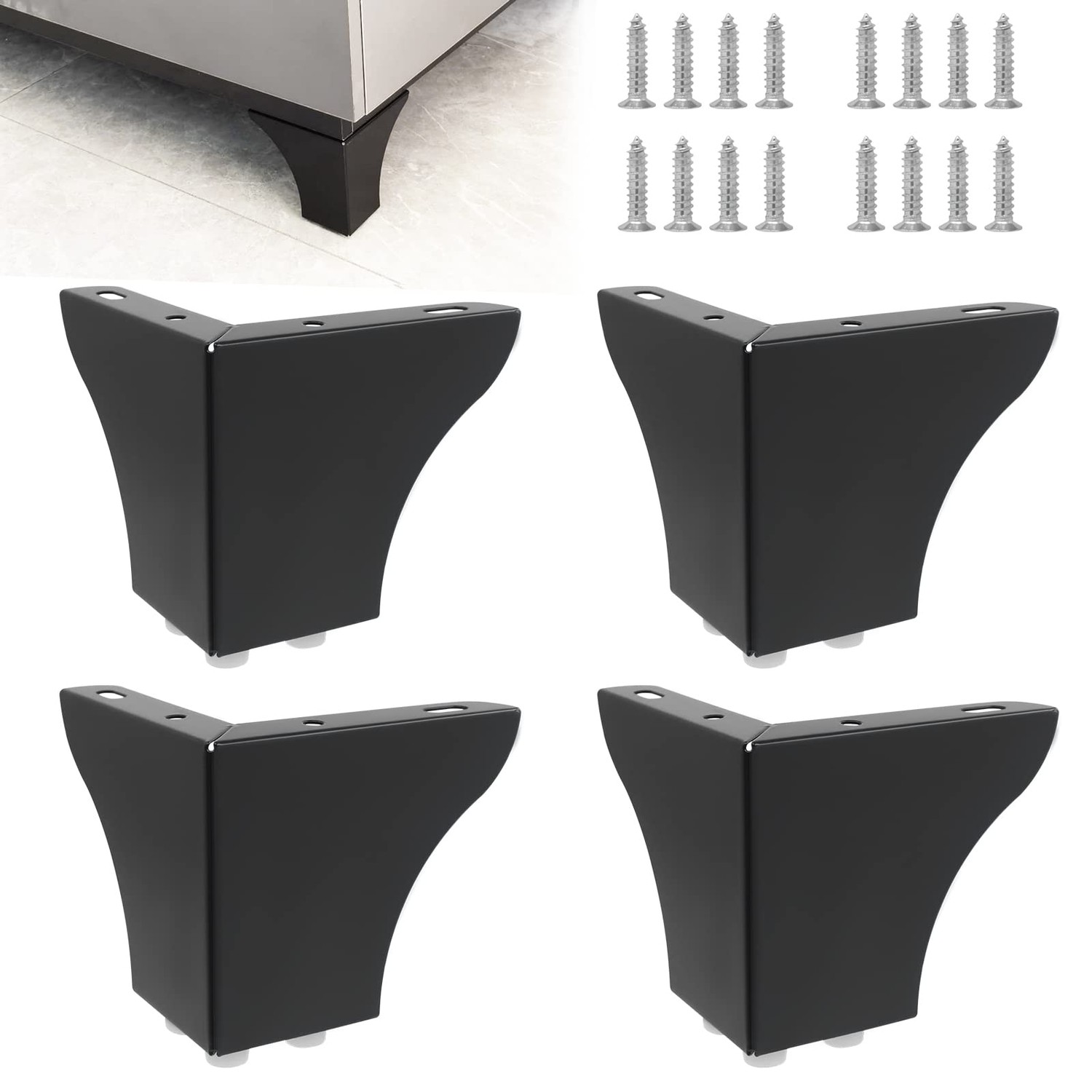 Wkmamo Sofa legs, metal triangular furniture feet, DIY furniture legs ...