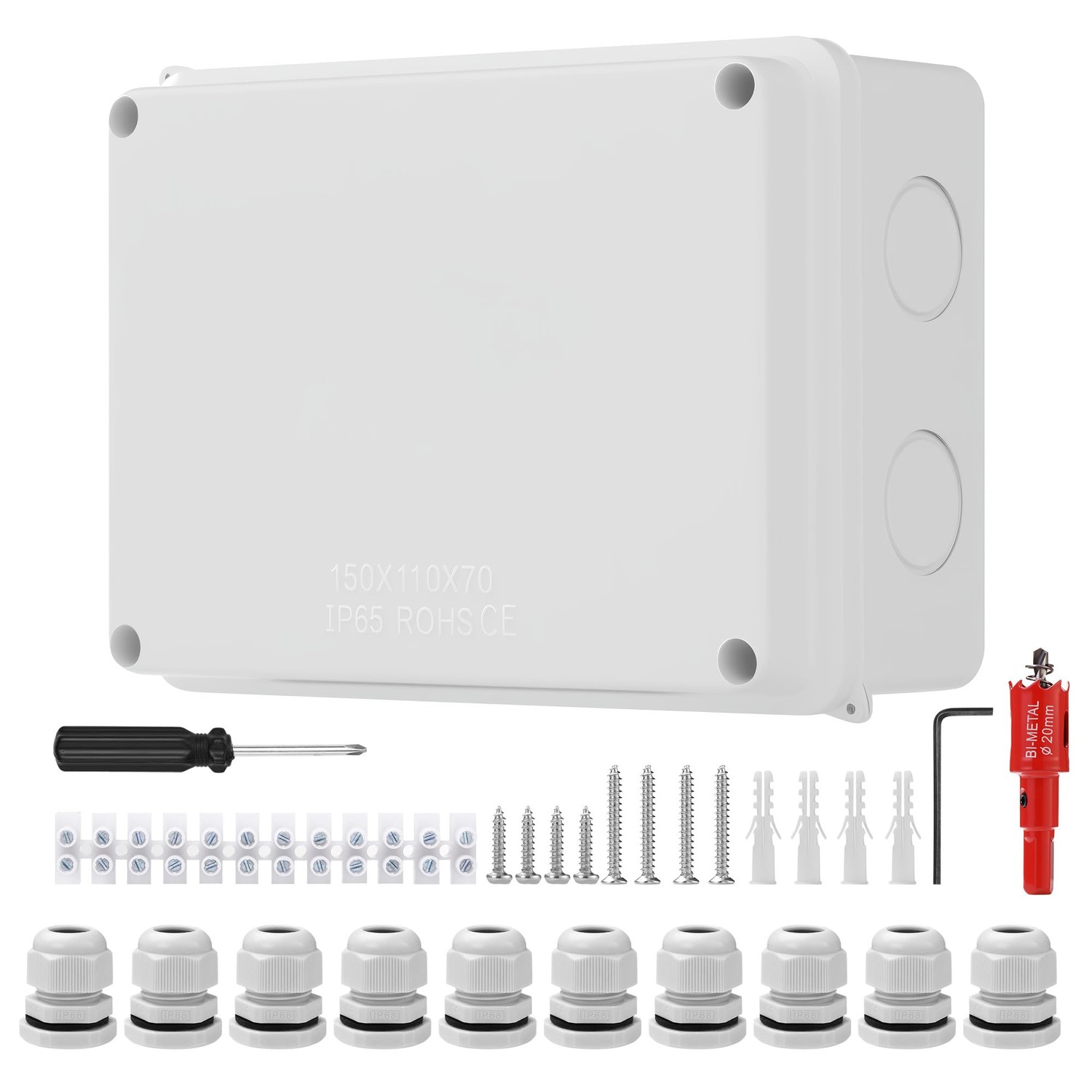 BUCOMTU Junction Box Outdoor Waterproof Junction Box Surface-Mounted ...