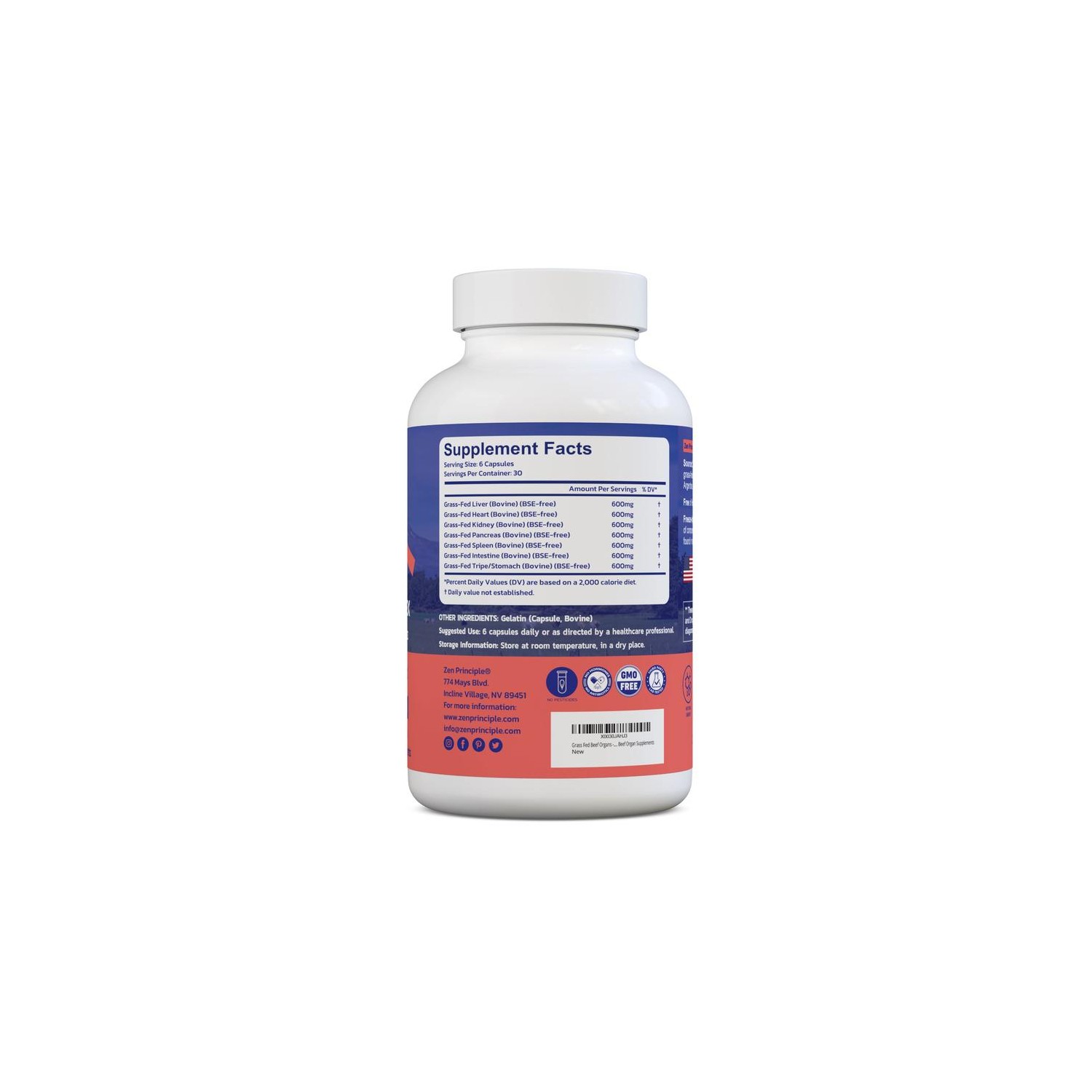 Zen Principle Grass Fed Beef Organs – Desiccated Liver, Heart, Kidney ...