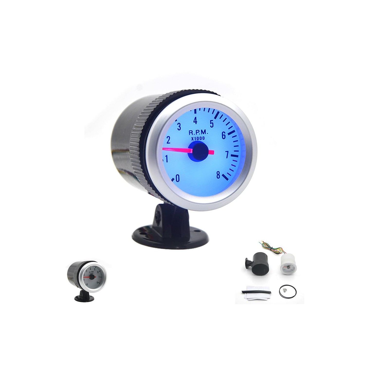 Shkalacar RPM Tachometer Gauge, Car Digital Meter 0-8000RPM with Blue ...