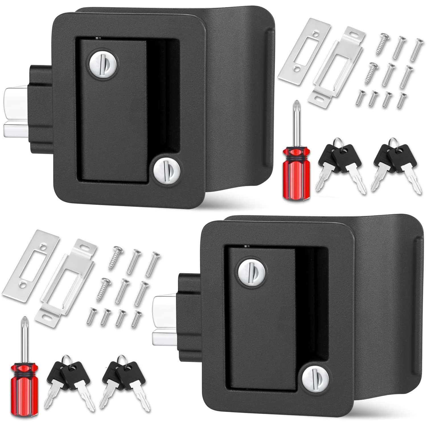 2 Pack RV Door Locks for Travel Trailers with Paddle Deadbolt, 100% ...