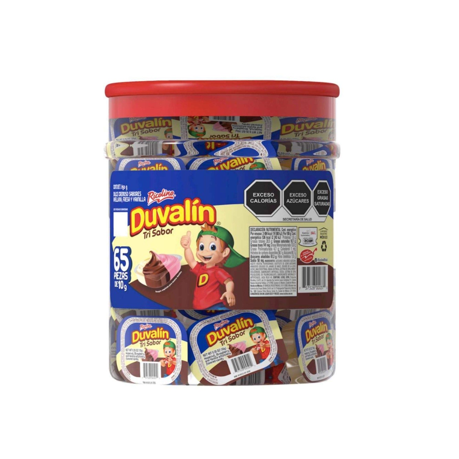 RICOLINO - Duvalín Tri Sabor Napolitano - Fresa, chocolate y vainilla ...