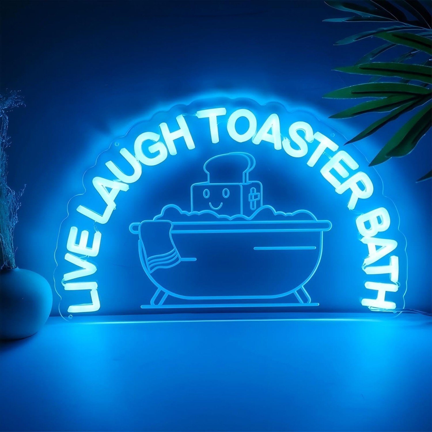 Live Laugh Toaster Bath Custom Neon Sign,Dark Humor Neon Light,Funny ...