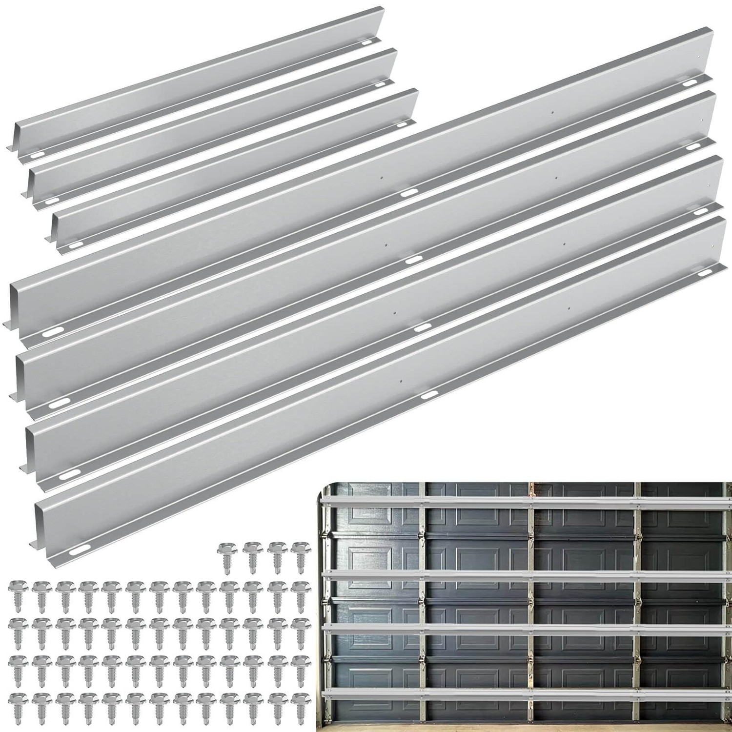 Garage Door Support Strut 16ft, Heavy Duty Steel Garage Door ...