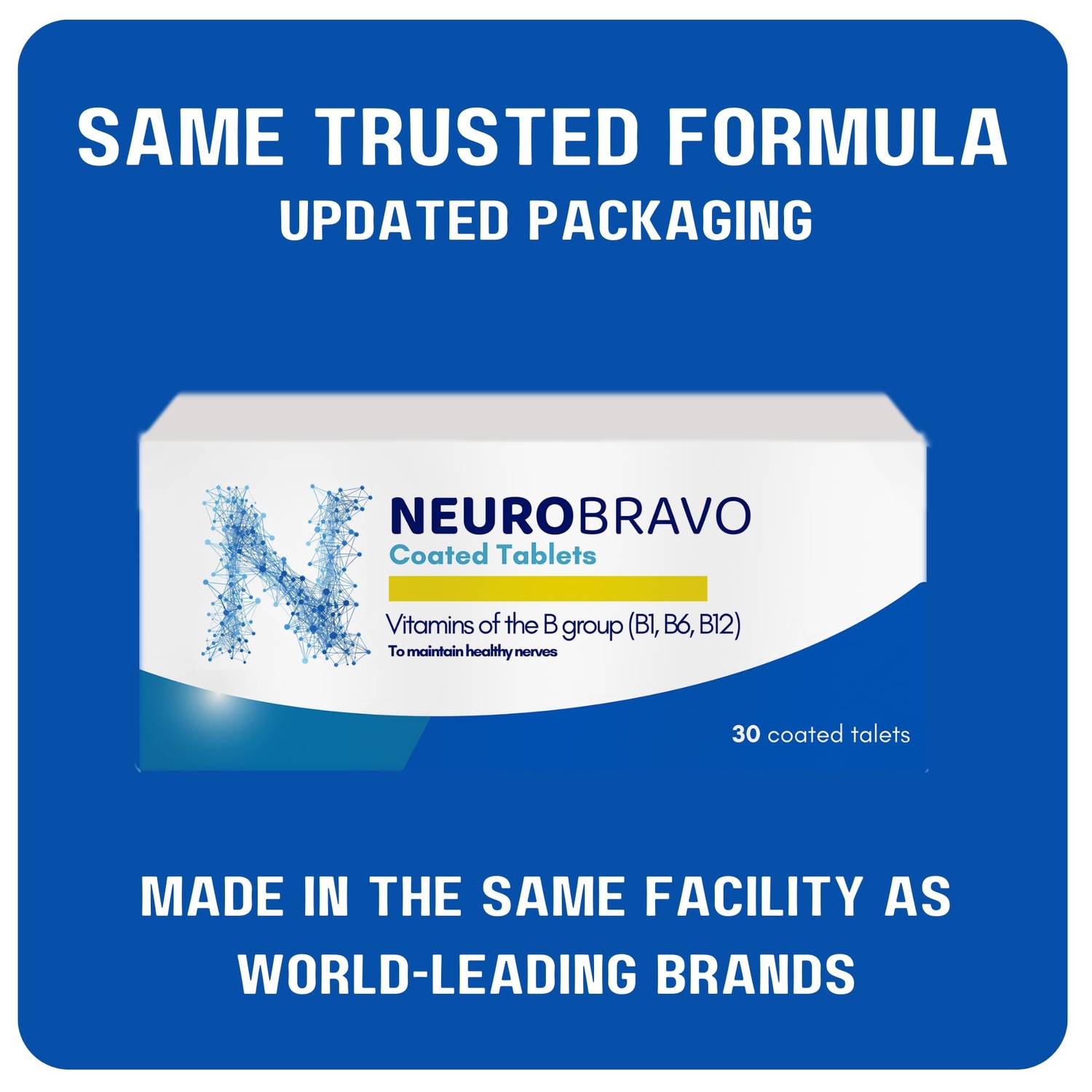 Neurobravo Vitamin B1, B6, B12 Tablets for Nerve Health, Nerve Pain ...