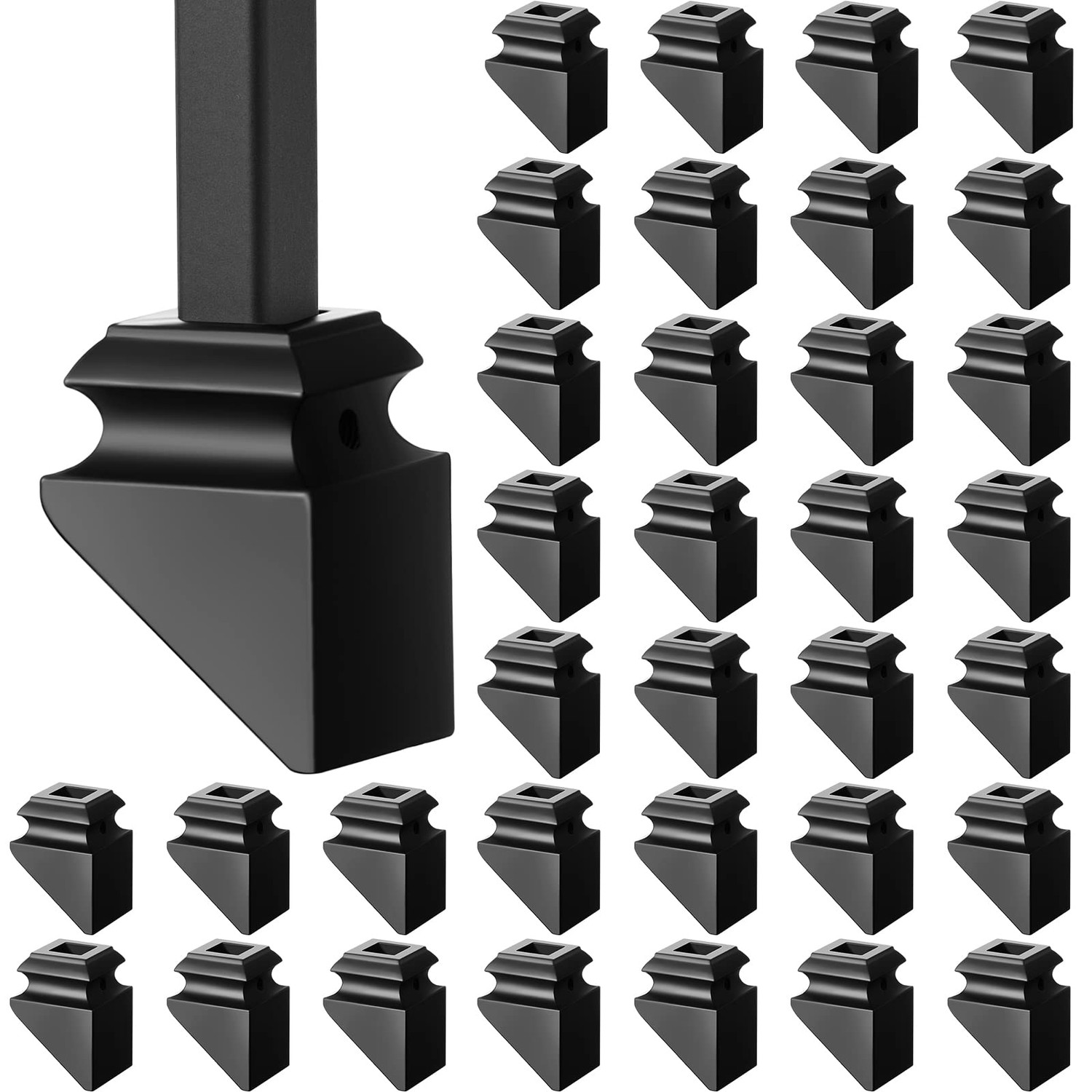 Funrous Iron Baluster Shoes Square Iron Balusters Black Copper Baluster ...