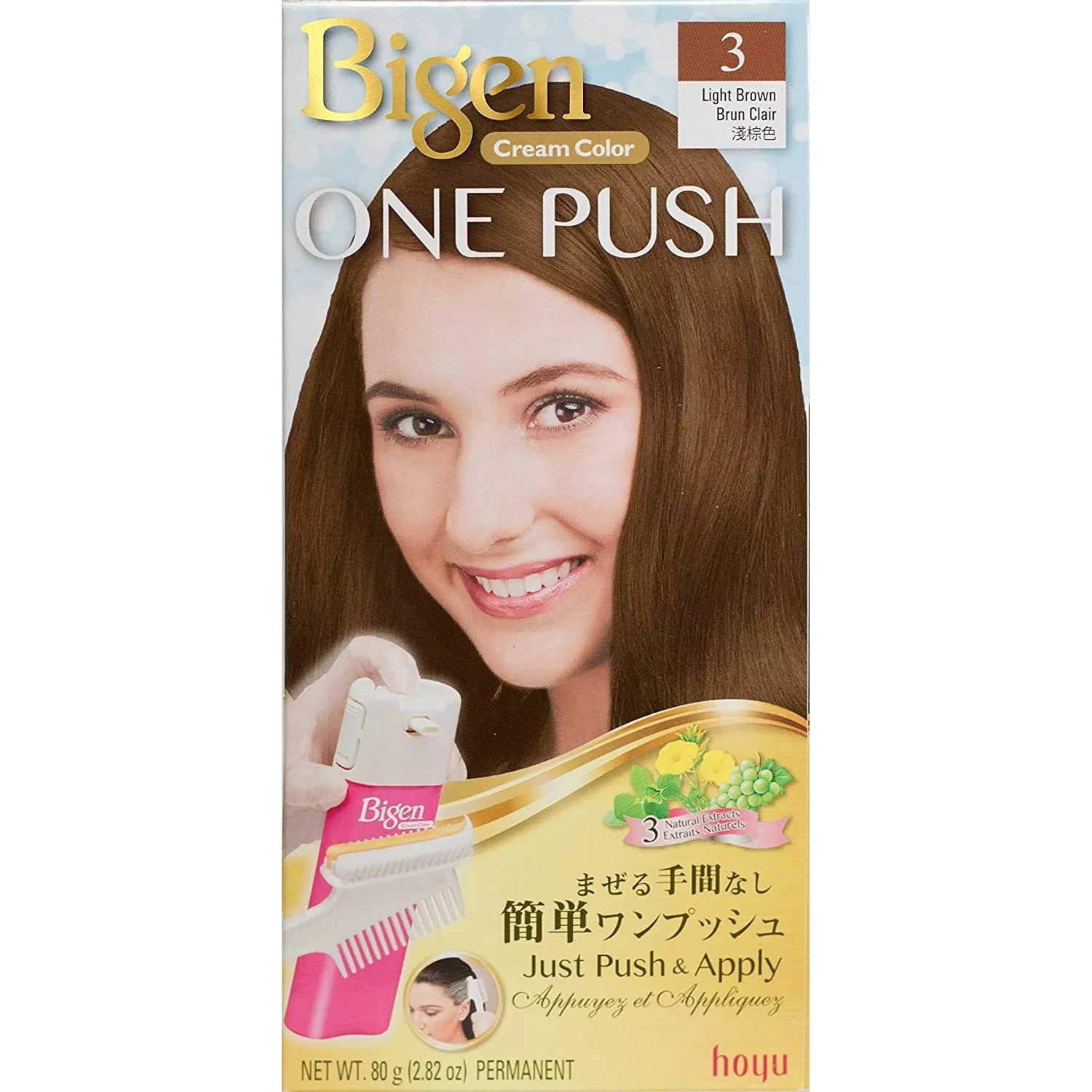 Bigen 1 Box, Bigen One Push Cream Color "Just Push & Apply & Excellent ...
