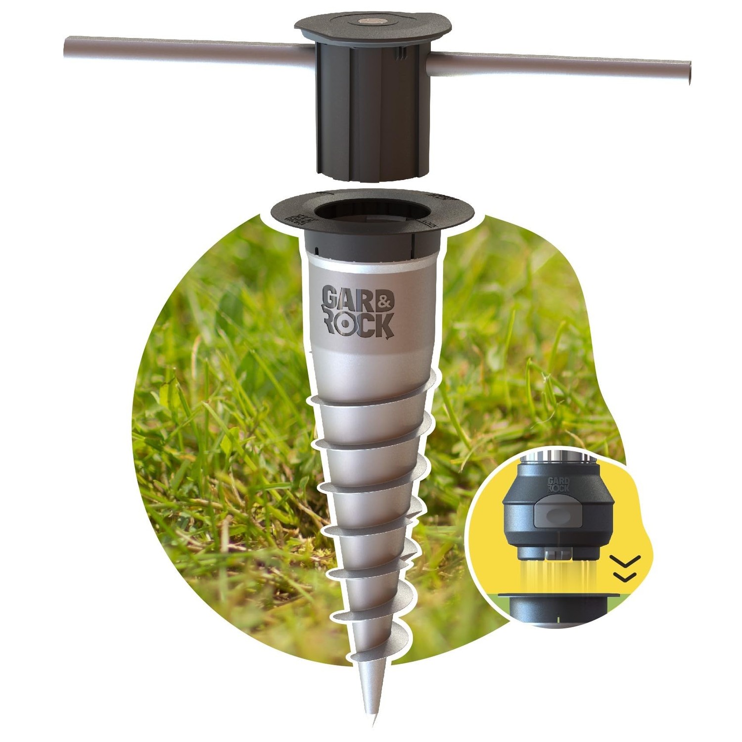 Gard & Rock - Aluminium ANCHORING Base, Flush with The Ground ...