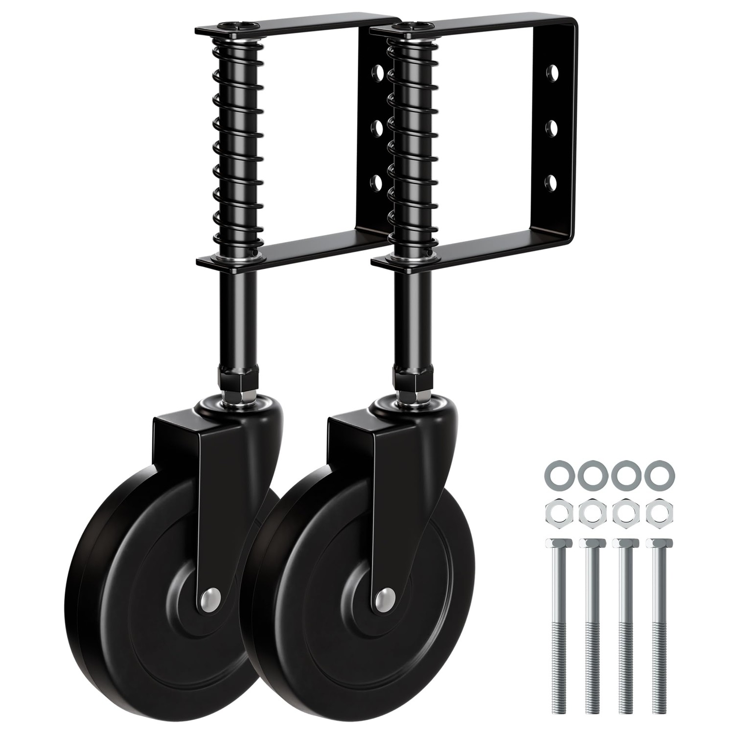 EVCUHASL 5" Spring Loaded Gate Caster Wheel, Heavy Duty Gate Wheels ...
