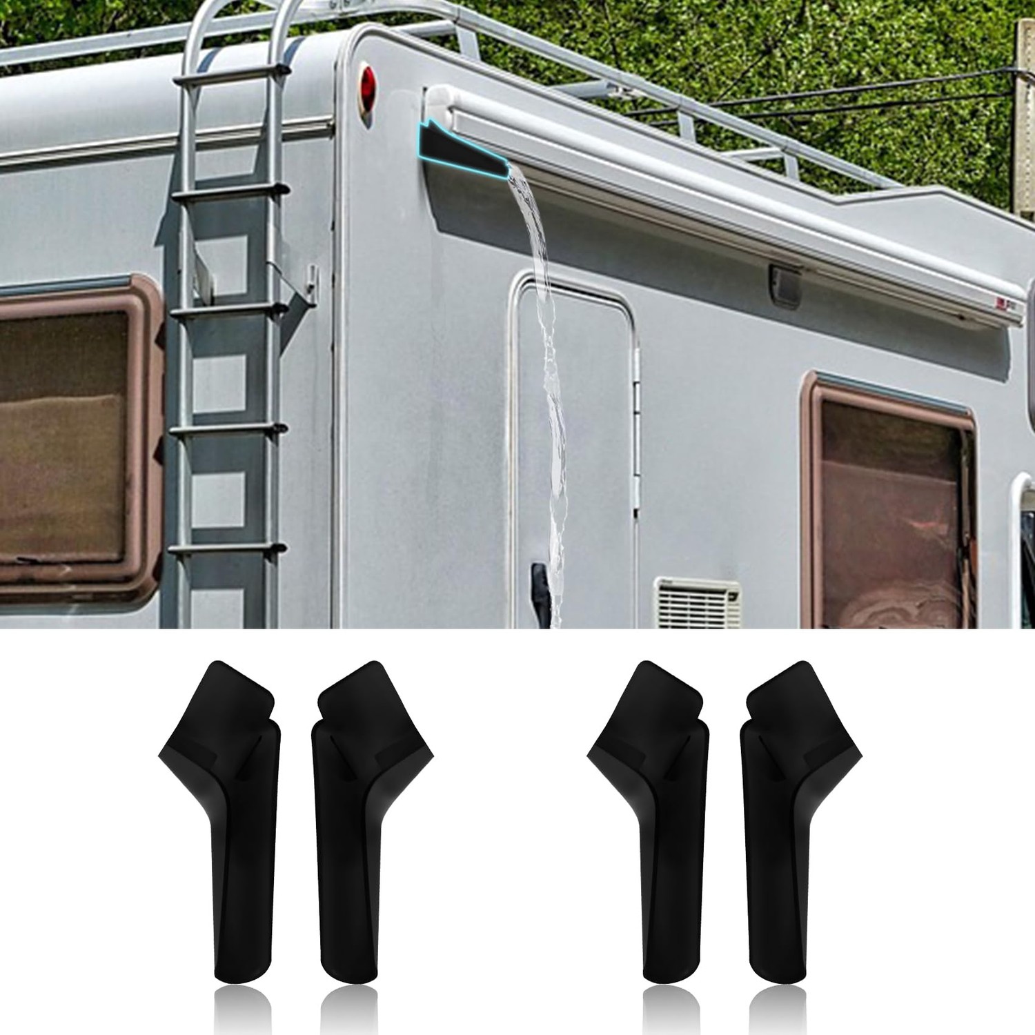 PACLVIO 4PCS RV Gutter Spouts, RV Rain Gutter Spouts with Extensions ...