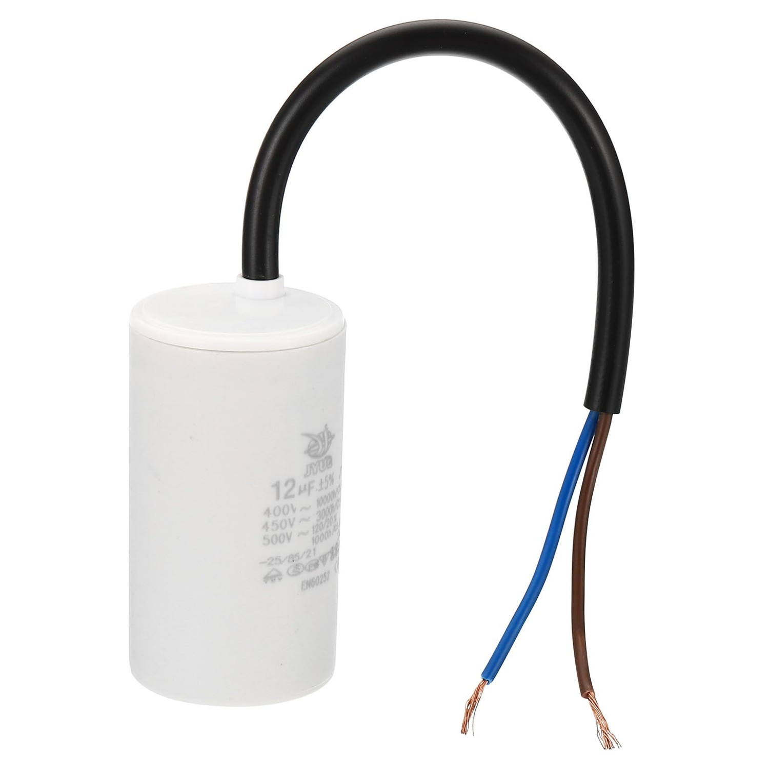 PATIKIL CBB60 12uf 1 Piece Running Capacitor AC 450 V 2 Wires 50/60 Hz ...