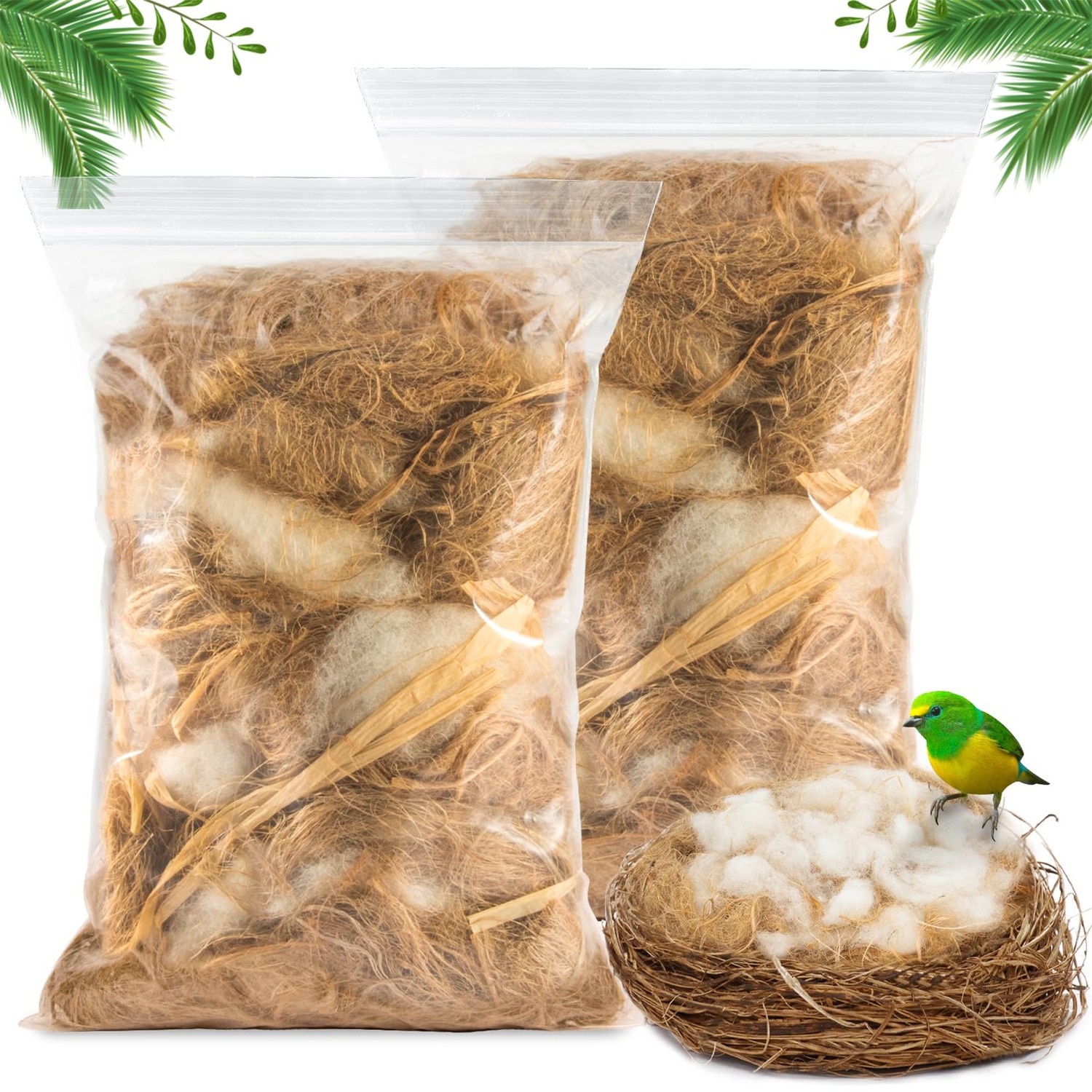 Sukh 2 Pack Bird Nesting Material - Bird Nests Bedding Hummingbird ...