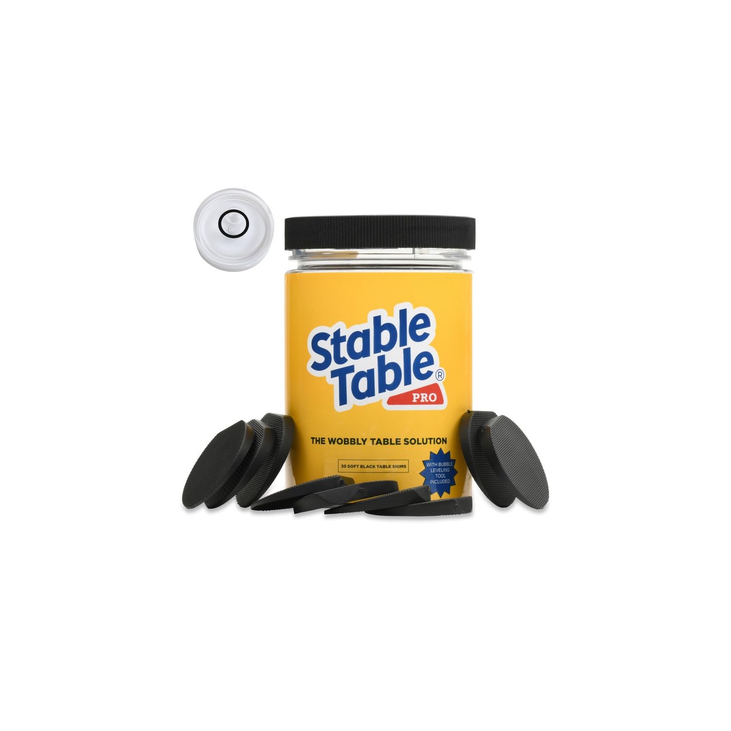 Stable Table - Black Restaurant Table Leg 30 Shim Wedges with Bubble ...