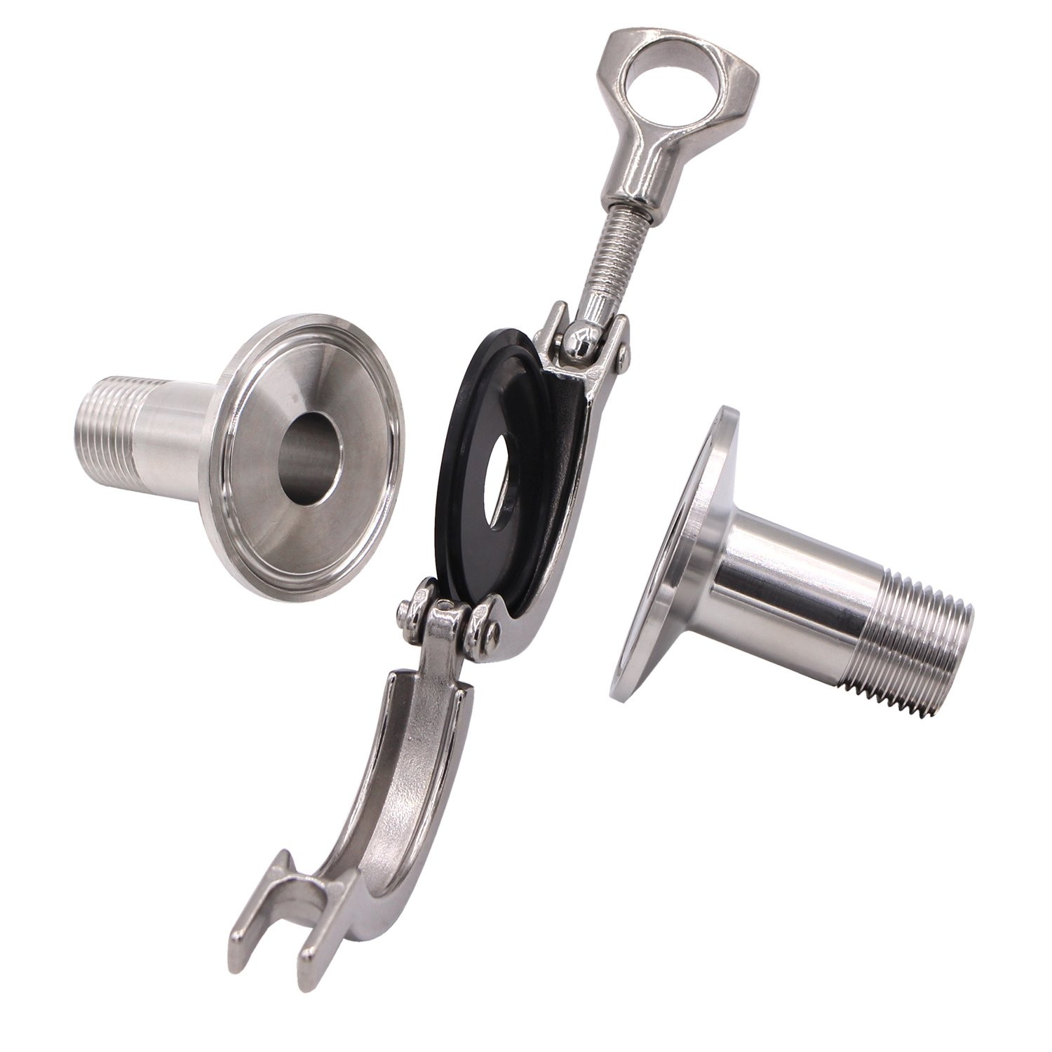 DERNORD 2 Pcs Sanitary Male Threaded Ferrule Pipe Fittings + SUS304 Tri ...