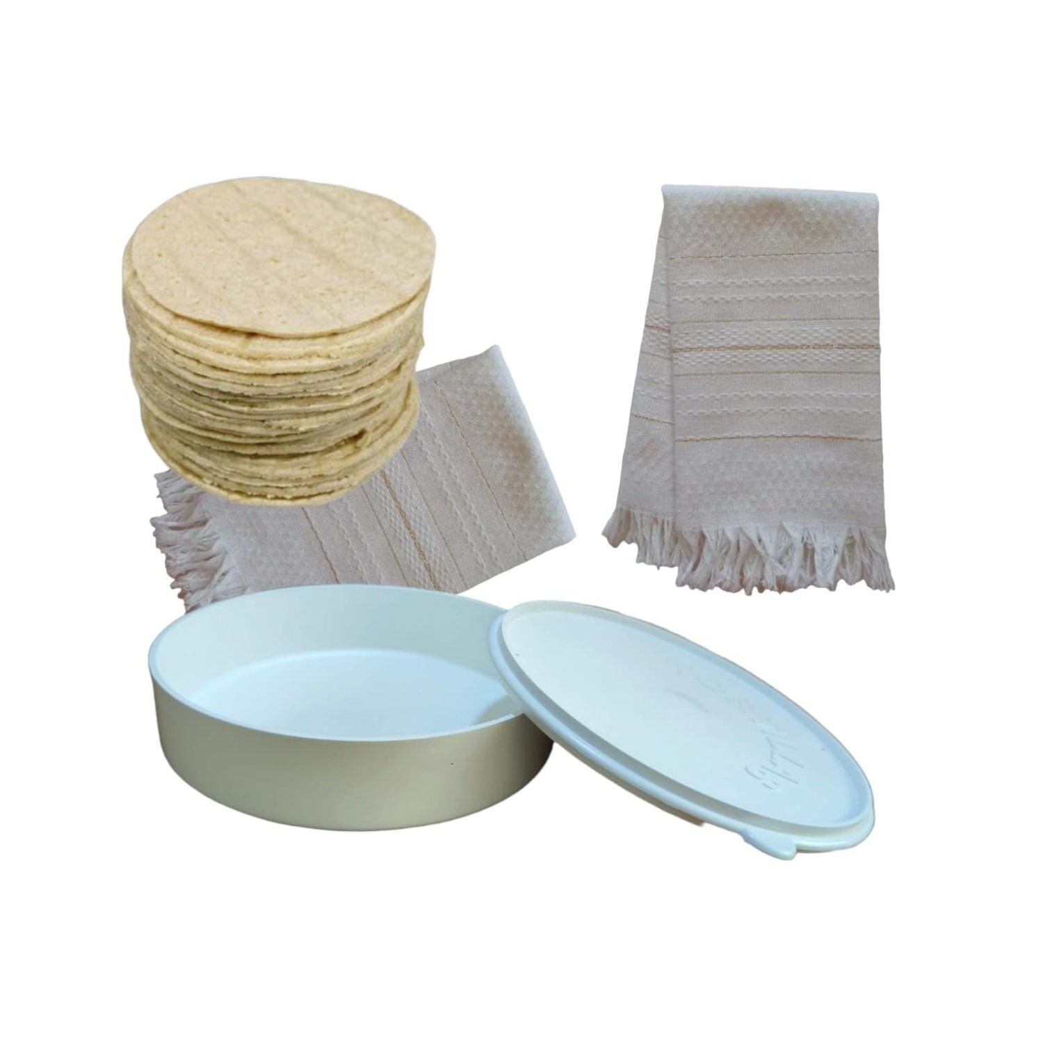 Set 1 tortilleros de Plastico con tapa mas 1 servilletas de tela ...