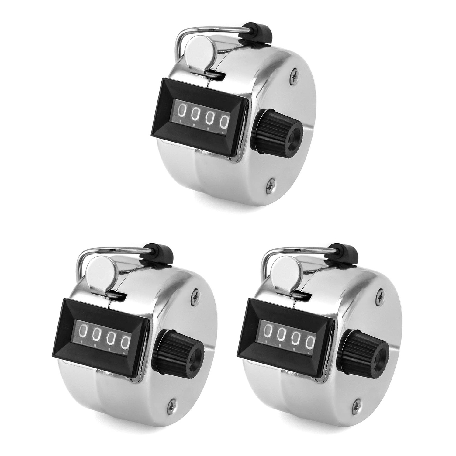 QWORK Metal Tally Counters Four-Digit Hand Counter, 3 Pcs Digital ...