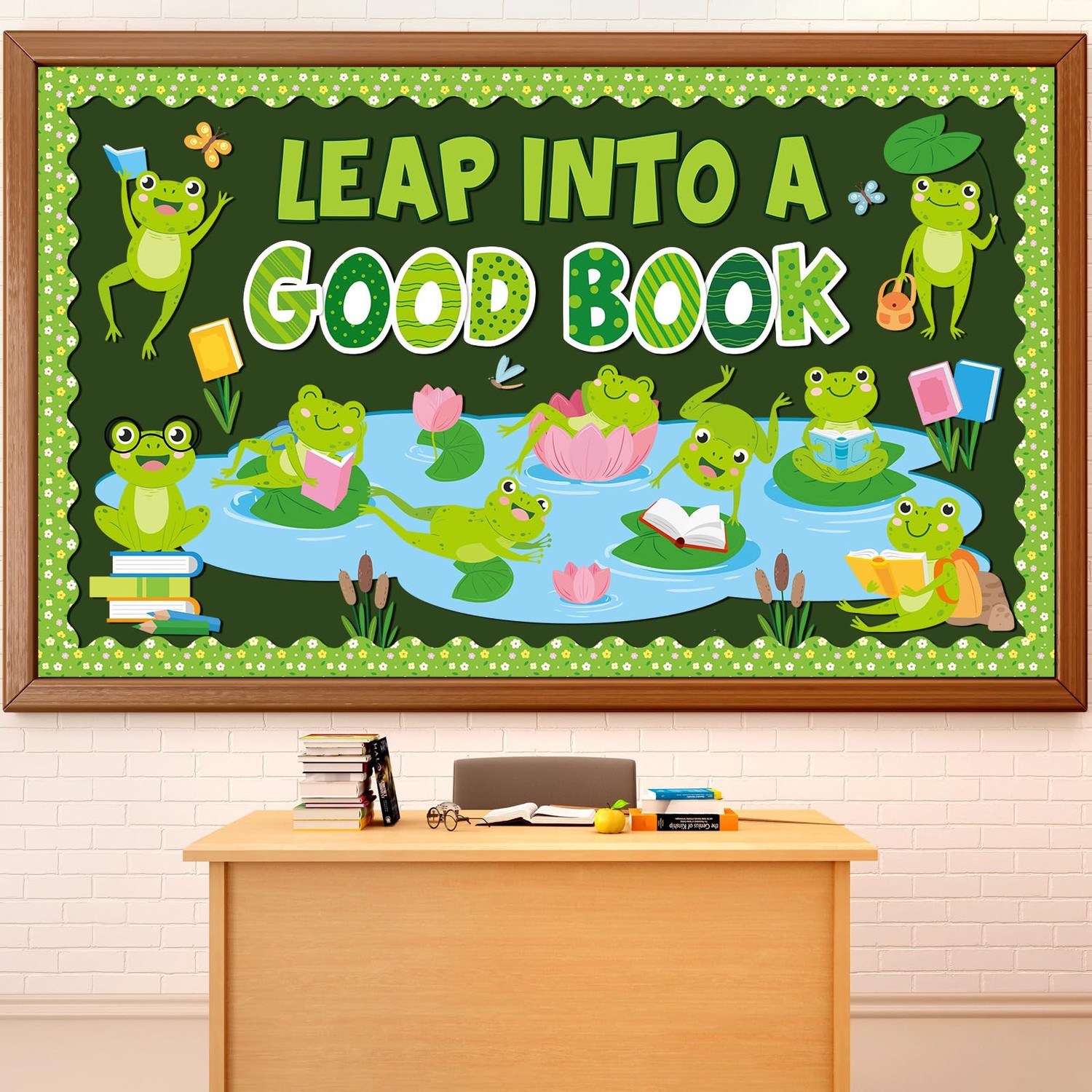 gisgfim Frog Reading Bulletin Board Decorations Set Classroom Summer ...