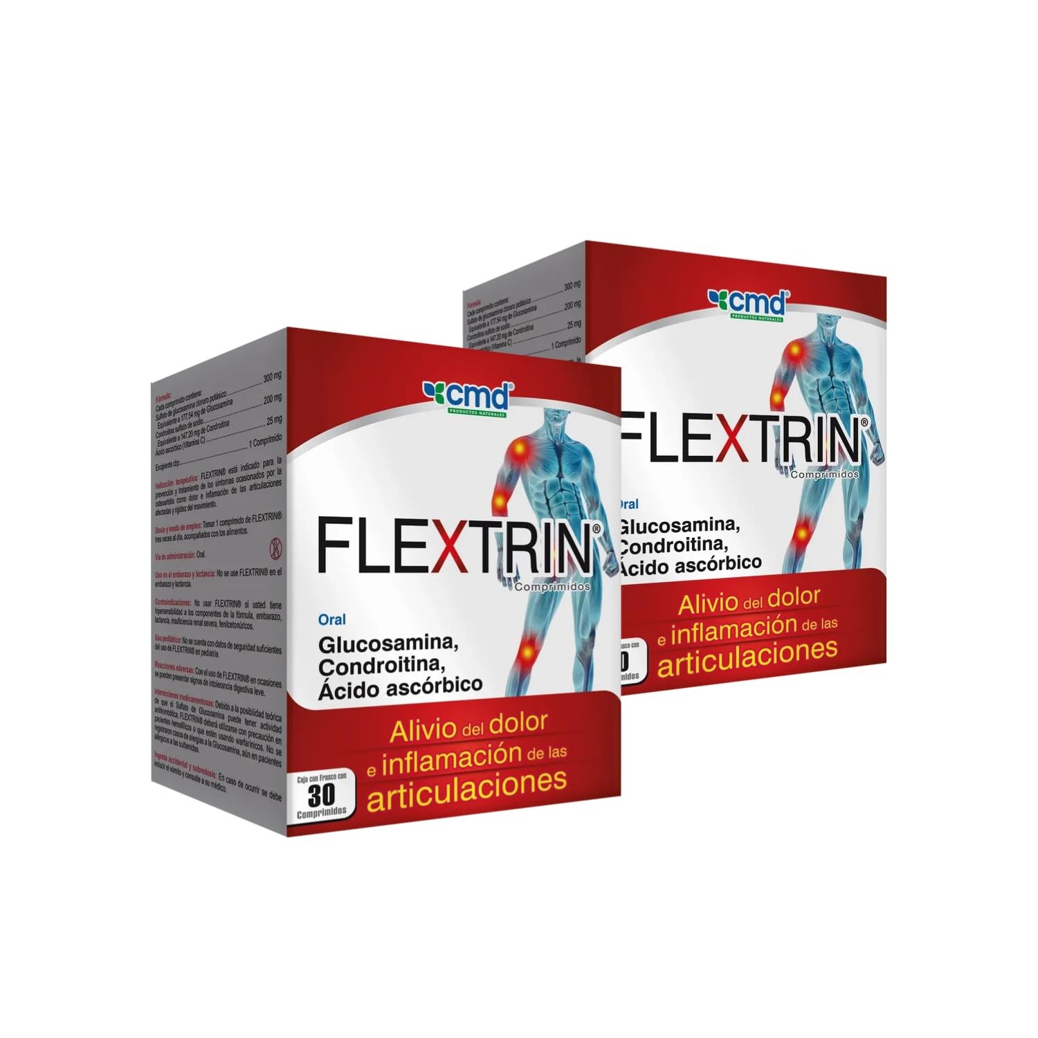 CMD - FLEXTRIN 30 - Glucosamina, Condroitina y Ácido Ascórbico - 2 ...