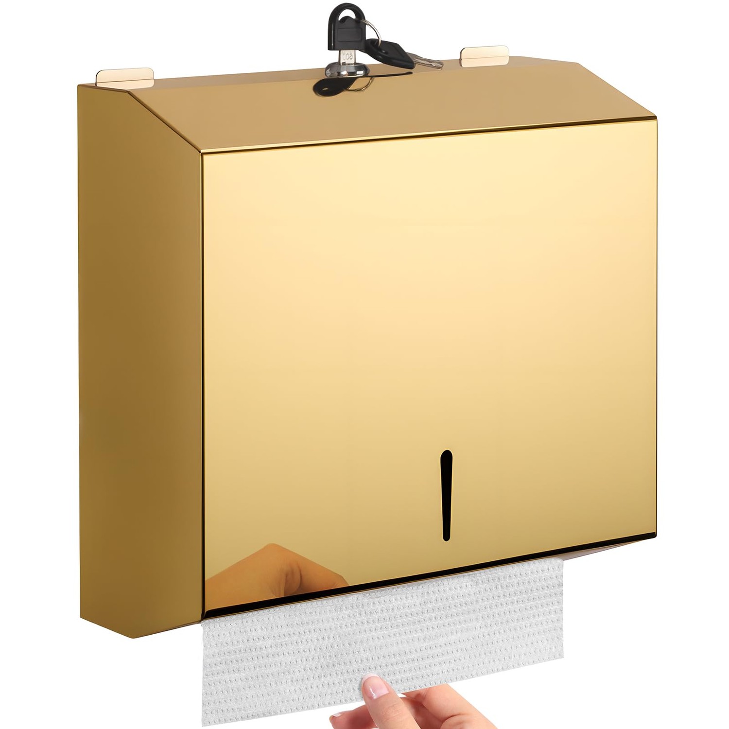 Wall Mounted Stainless Steel Paper Towel Dispenser with Lock, Polished ...