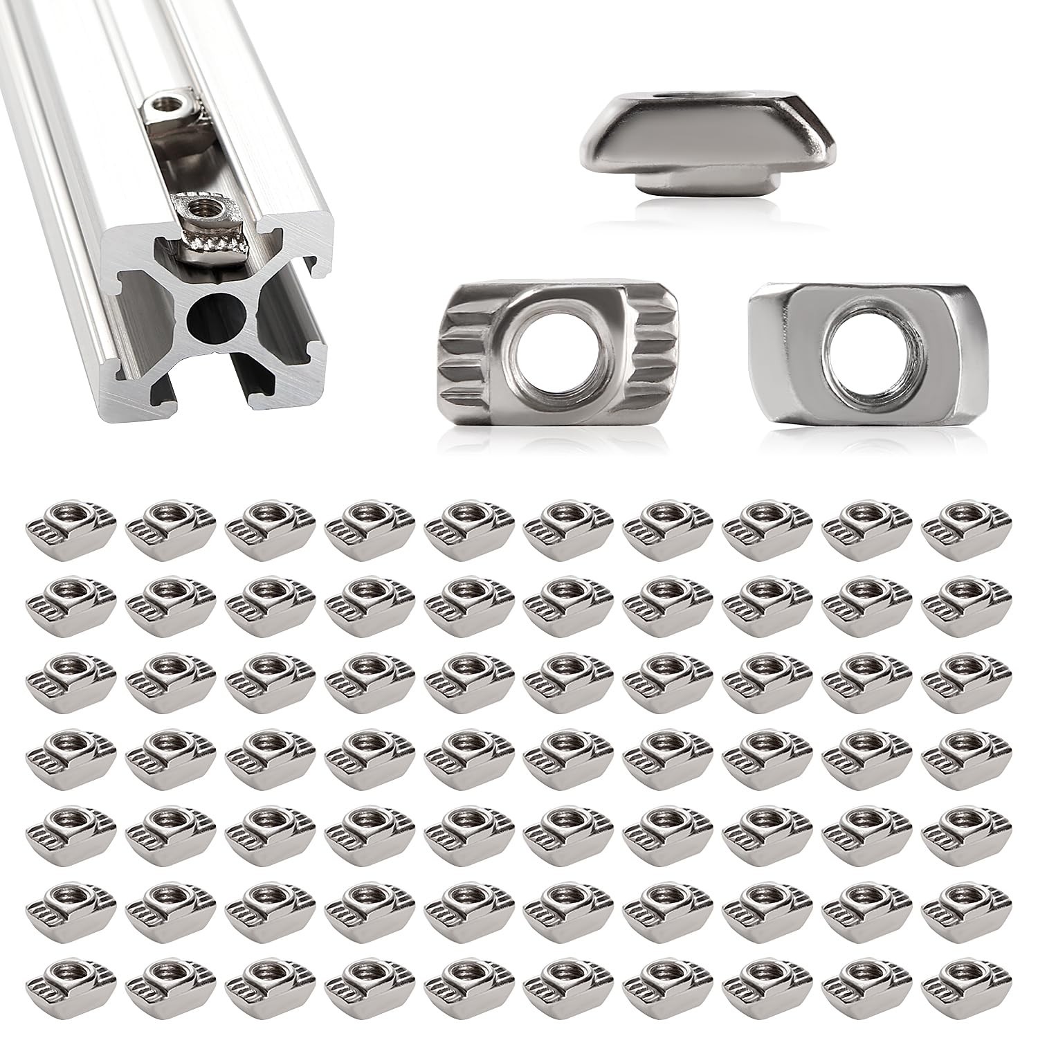 Lyeteung 70 PCS 20 Series M4 T Nut, Hammer Head Nut, Hammer Head Drop ...