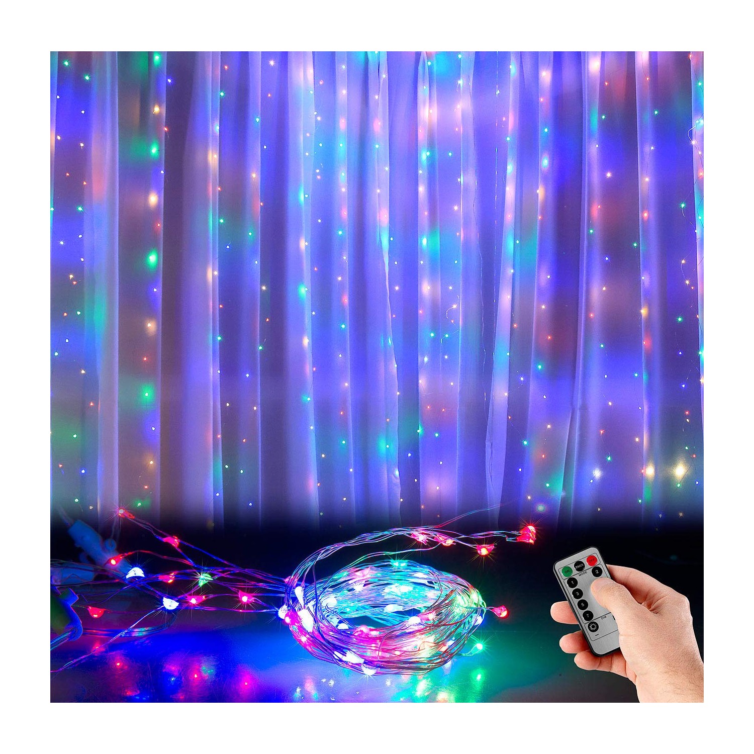 Lunartec LED Light Curtain: Set of 2 RGB LED Light Curtains, 300 LEDs ...