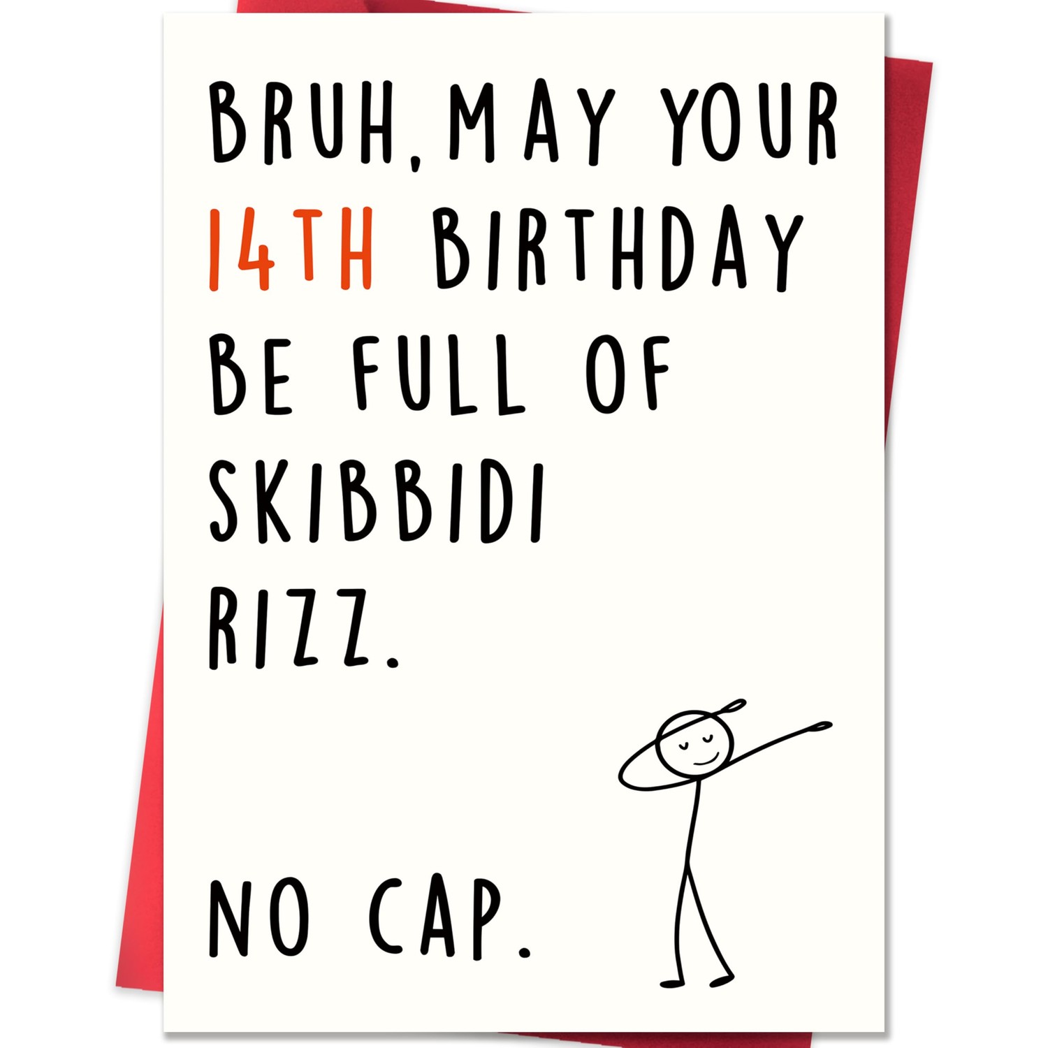 Smithtuy Funny 14th Birthday Card,Happy 14th Birthday Decorations ...