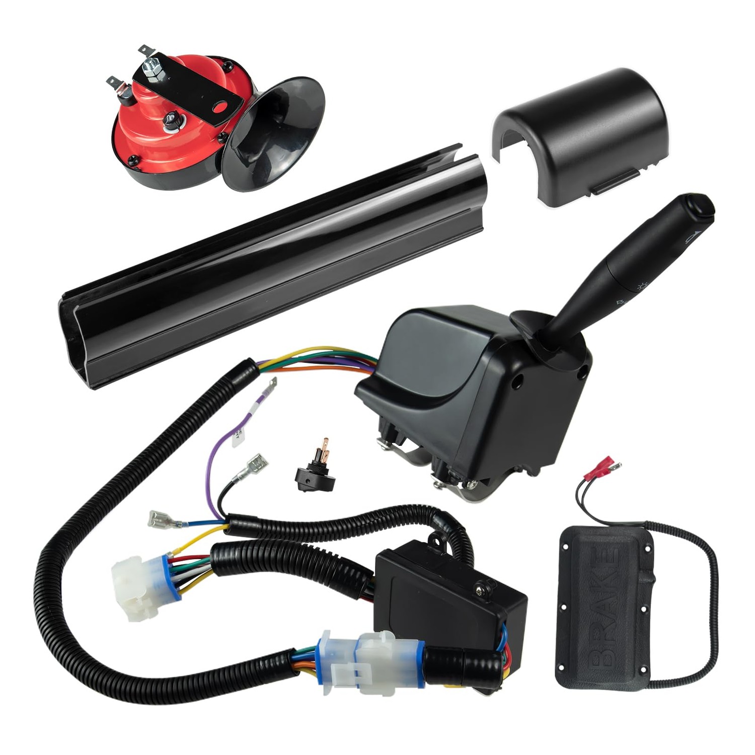 Shu-Ran Golf Cart Turn Signal Kit with Brake Switch Pad, Horn, 9-pin ...