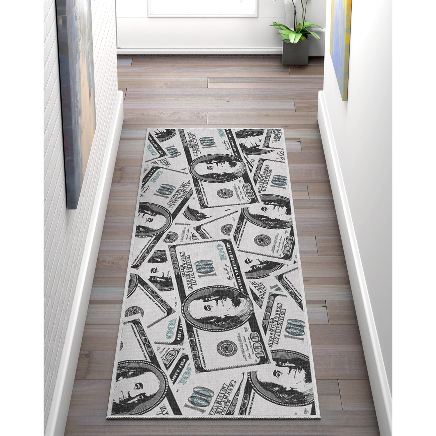 Well Woven Money Collection Hundred Dollar Bill Collage Rug (2006 ...