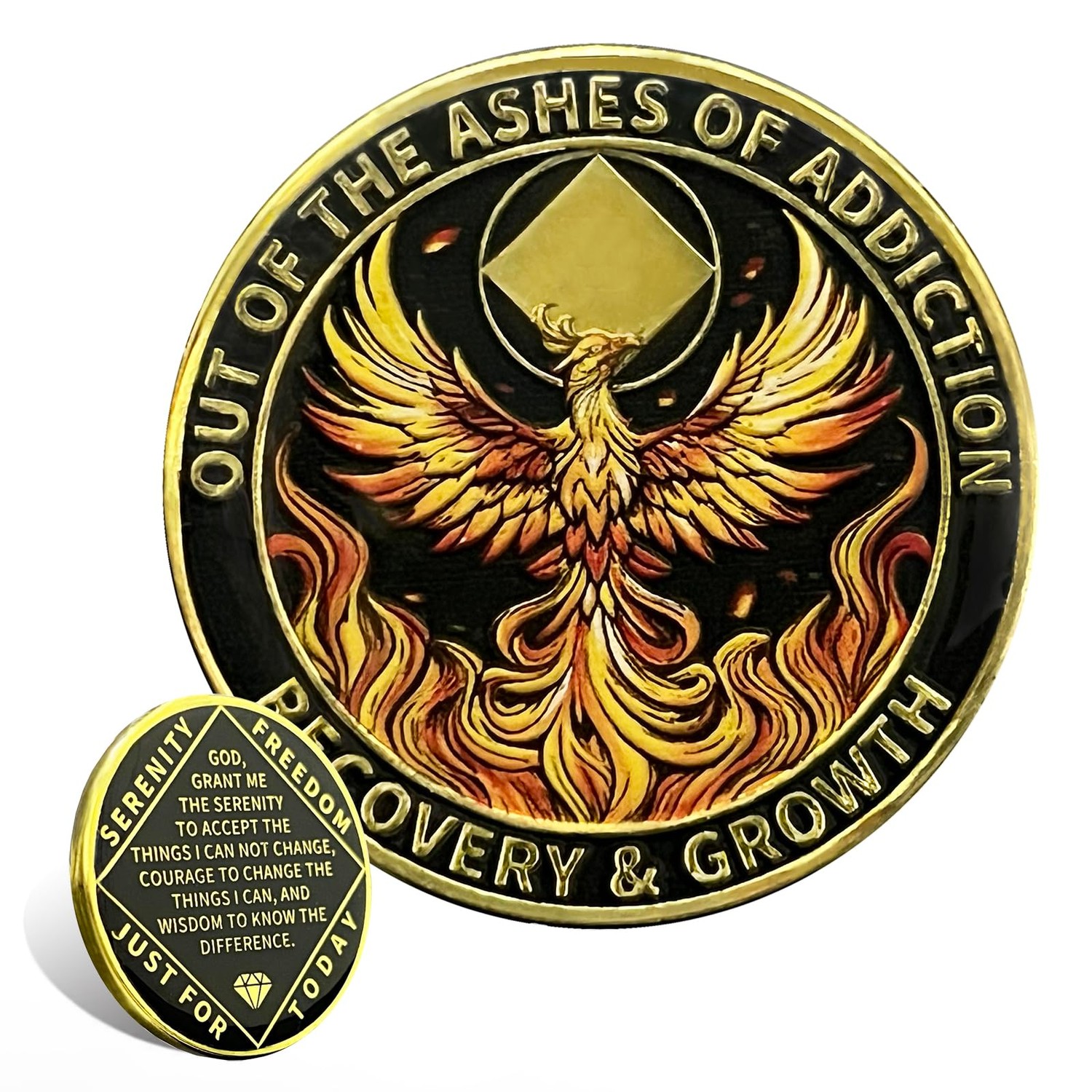 Leafence Phoenix Recovery Coin with Serenity Prayer Commemorative ...