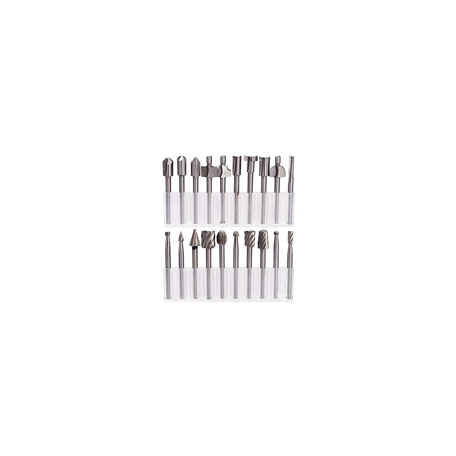 Wolfride 20Pcs Rotary Tool Router Bits 1/8" Shank Rotary Bits for Wood ...